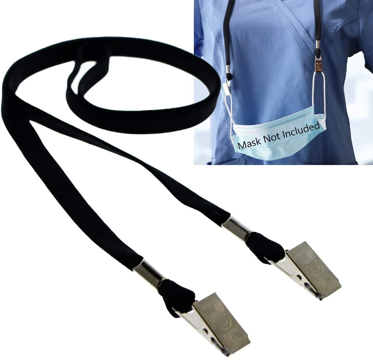 5 Pack -Double Clip Lanyards - Comfortable Premium Economy Neck Strap ...