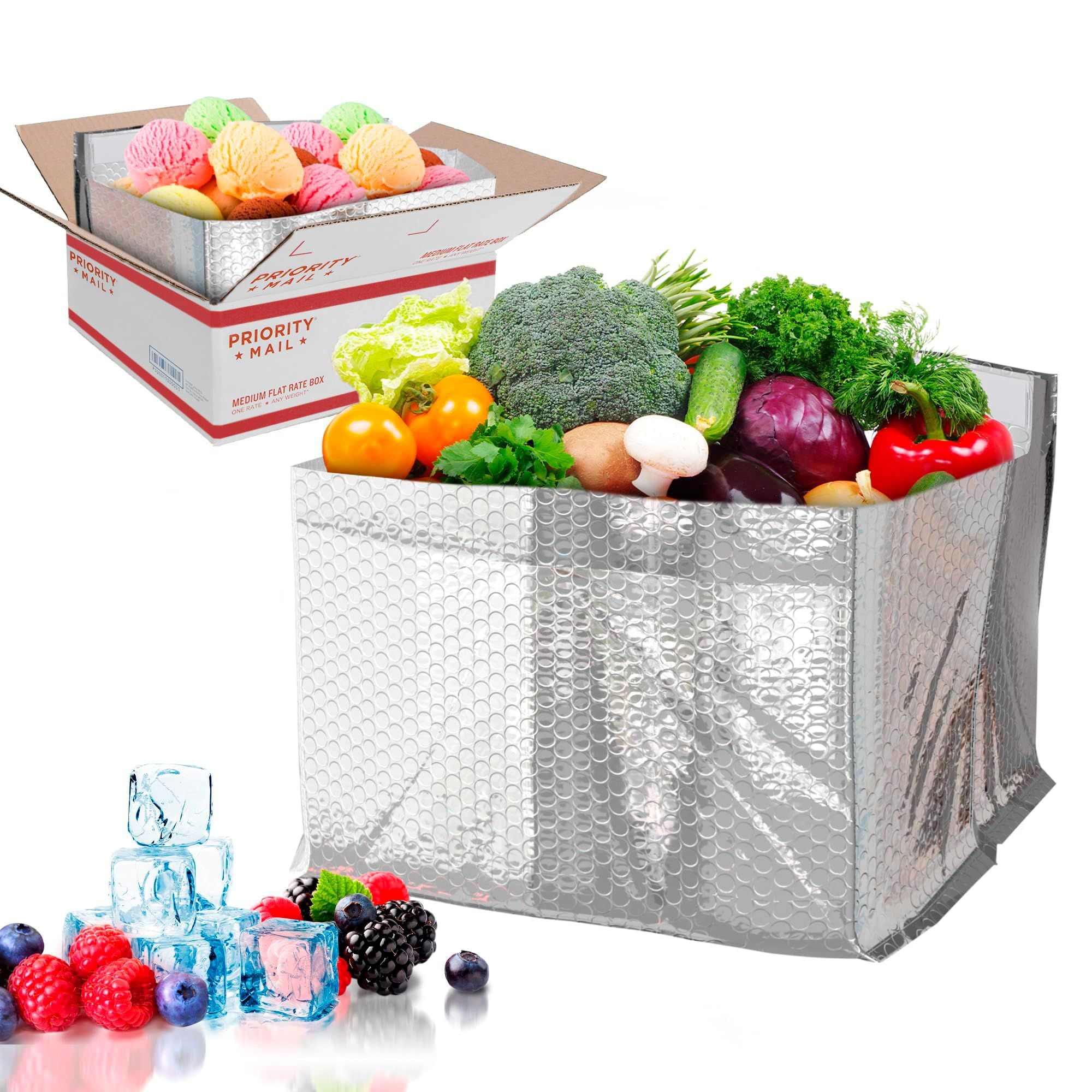 5 Pack Double Layer Insulated Box Liners 12 x 12 x 5.5 inches. Fits ...