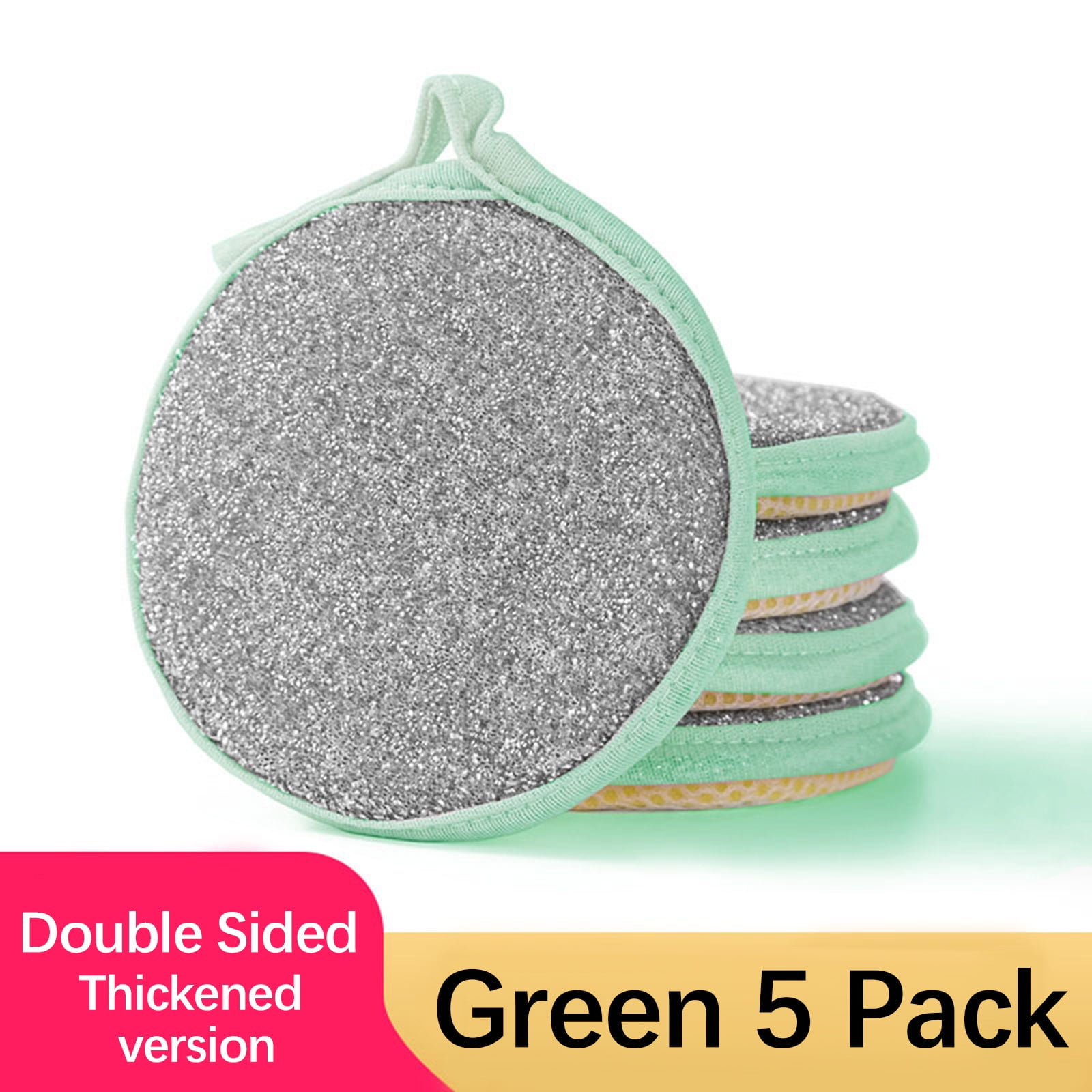 5-Pack Double-Sided Sponge Scrubber - Thickened Non-Scratch Dish ...