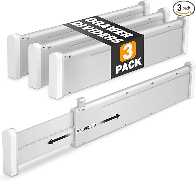 DEKEones 4-Shelf Adjustable Chest of Drawer Divider, 5 Count, 5 Pack ...