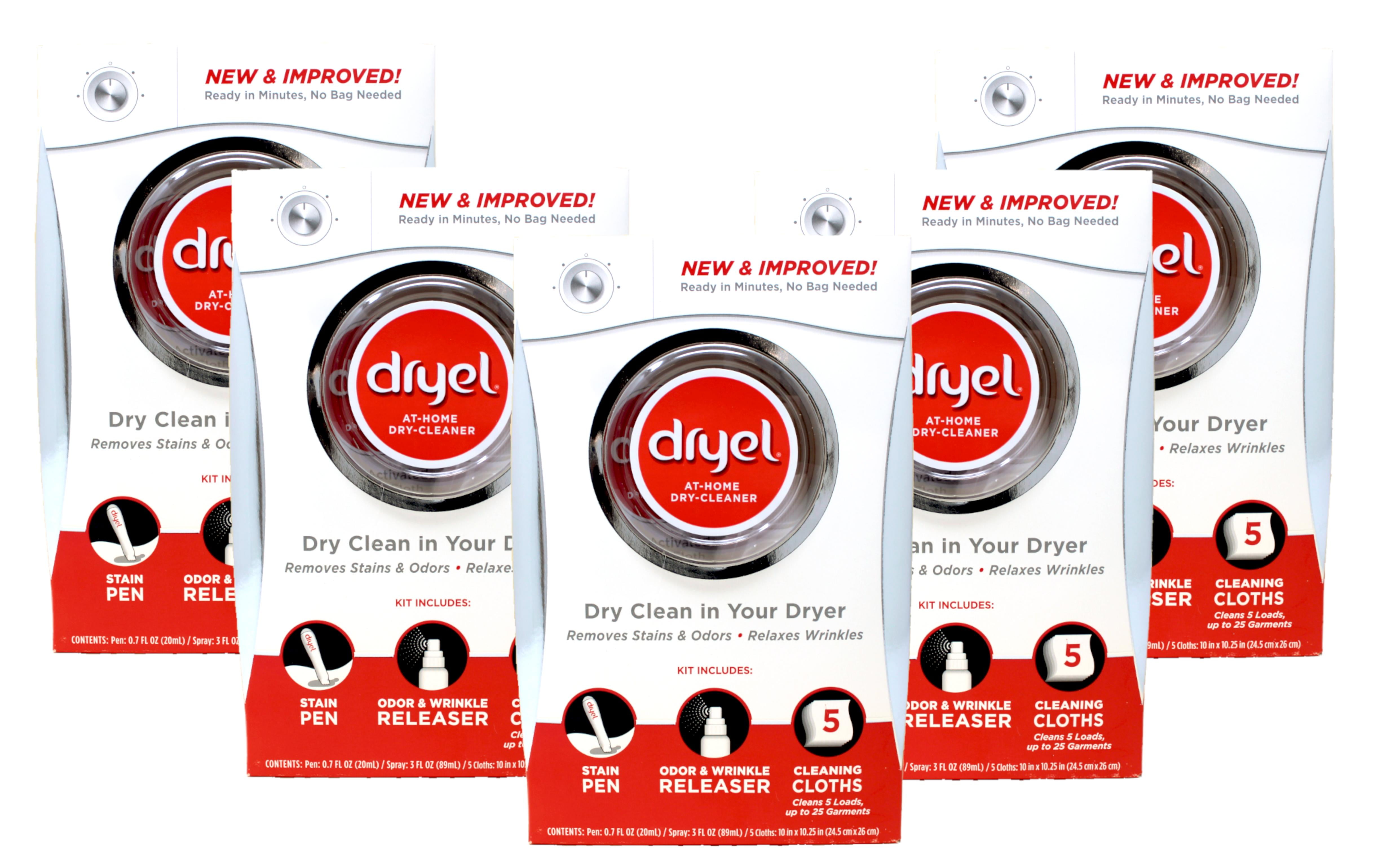 5 Pack - Dryel At-Home Dry Cleaner Kit - 5 Loads - Walmart.com