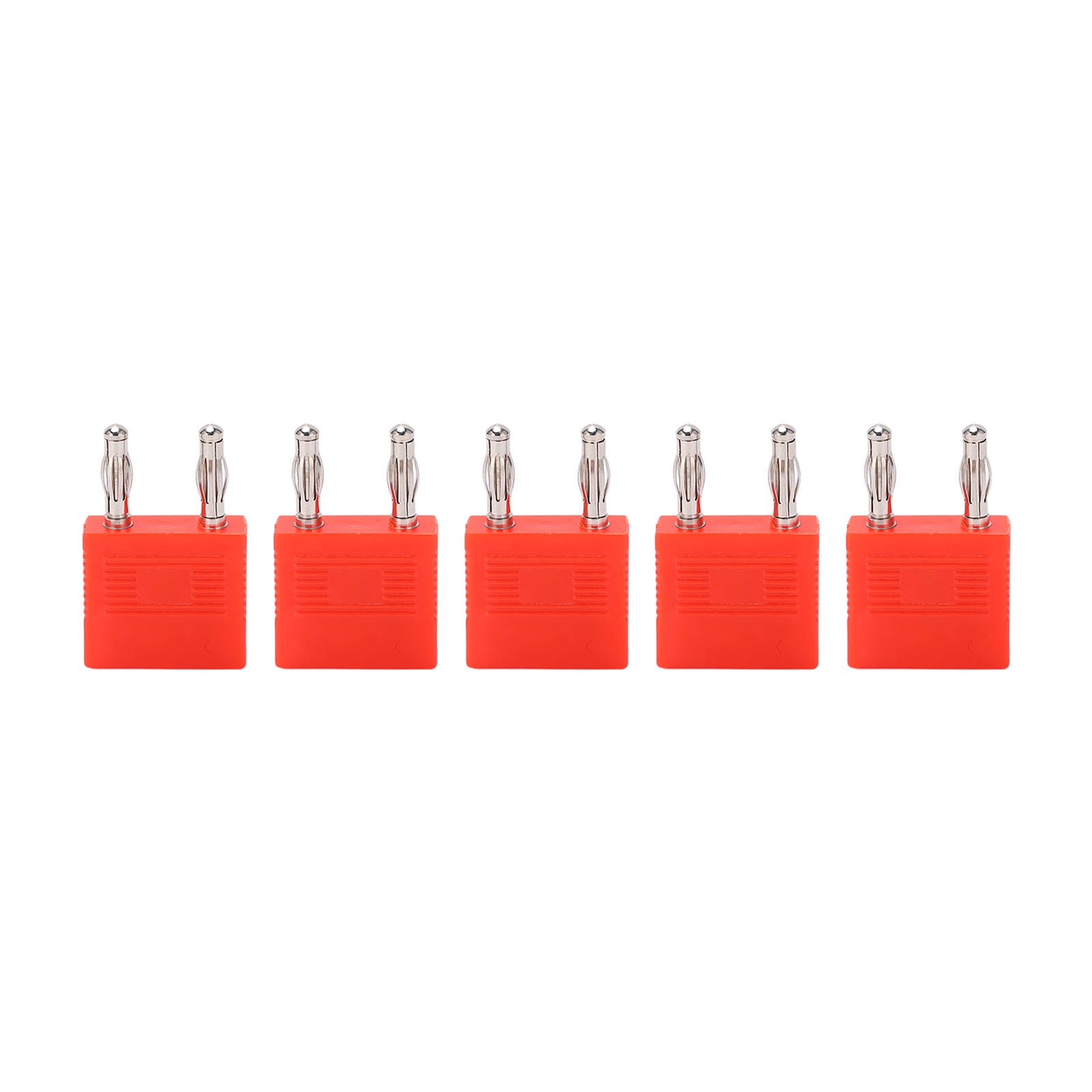 5-Pack Dual Banana Plug Connector, 1 Female to 2 Male, 14mm Spacing ...