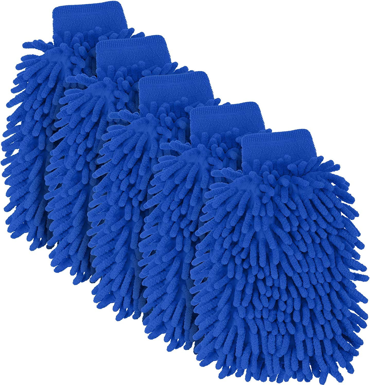 5 Pack Dusting Gloves – Microfiber Chenille Car Wash Mitts, Double ...