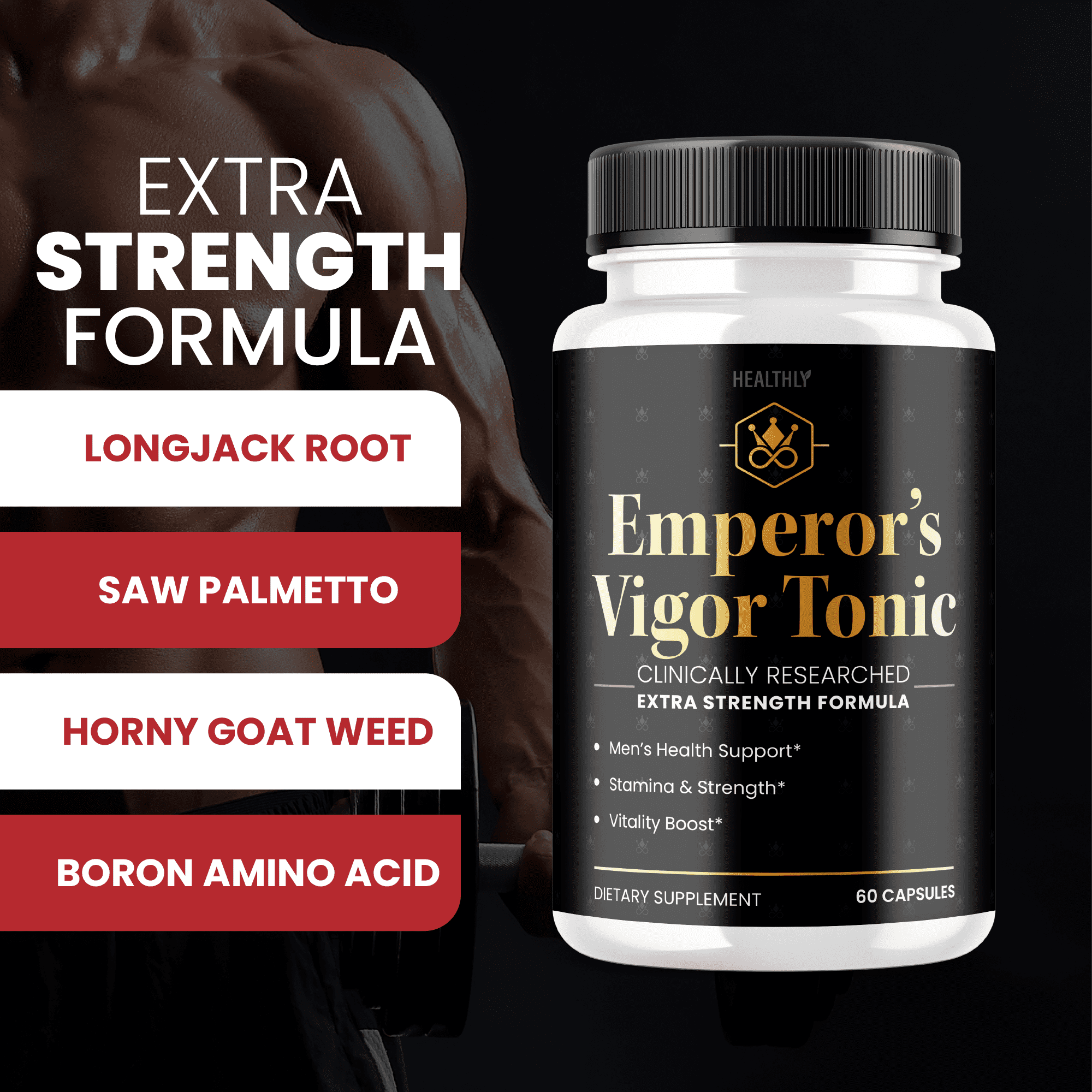 Healthly Emperor's Vigor Tonic, Men's Stamina and Strength Booster, 300 ...