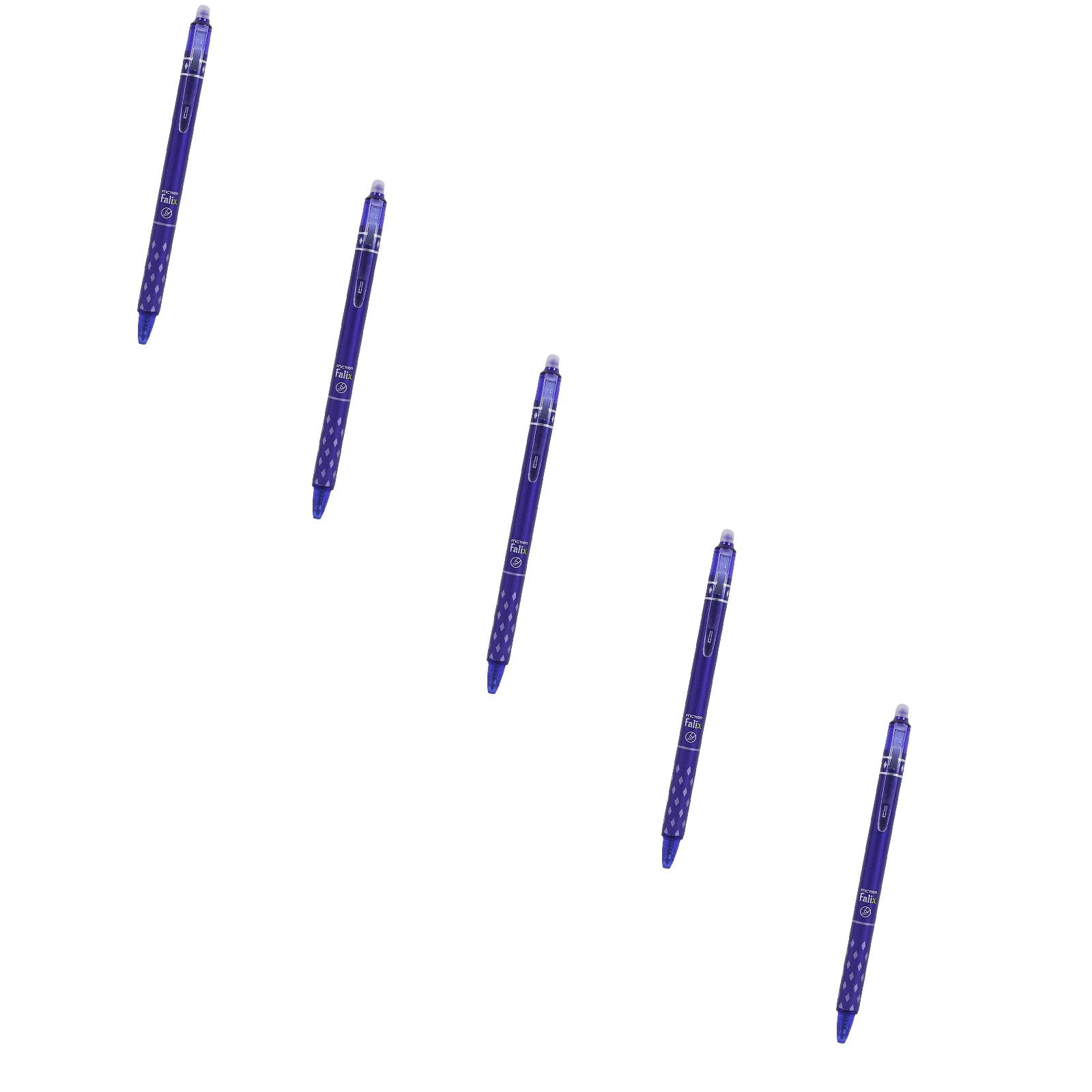 5 Pack Erasable Gel Pens, Retractable 0.5mm Fine Point Blue Ink Smooth ...