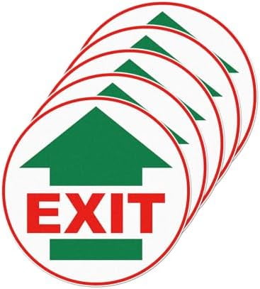 5 Pack Exit Anti-Slip Floor Stickers Directional Arrow Route Sign 17 × ...