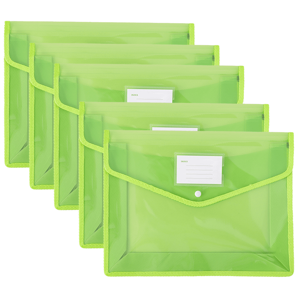 5 Pack Expanding File Large Capacity File Folders - Snap Button Closure ...