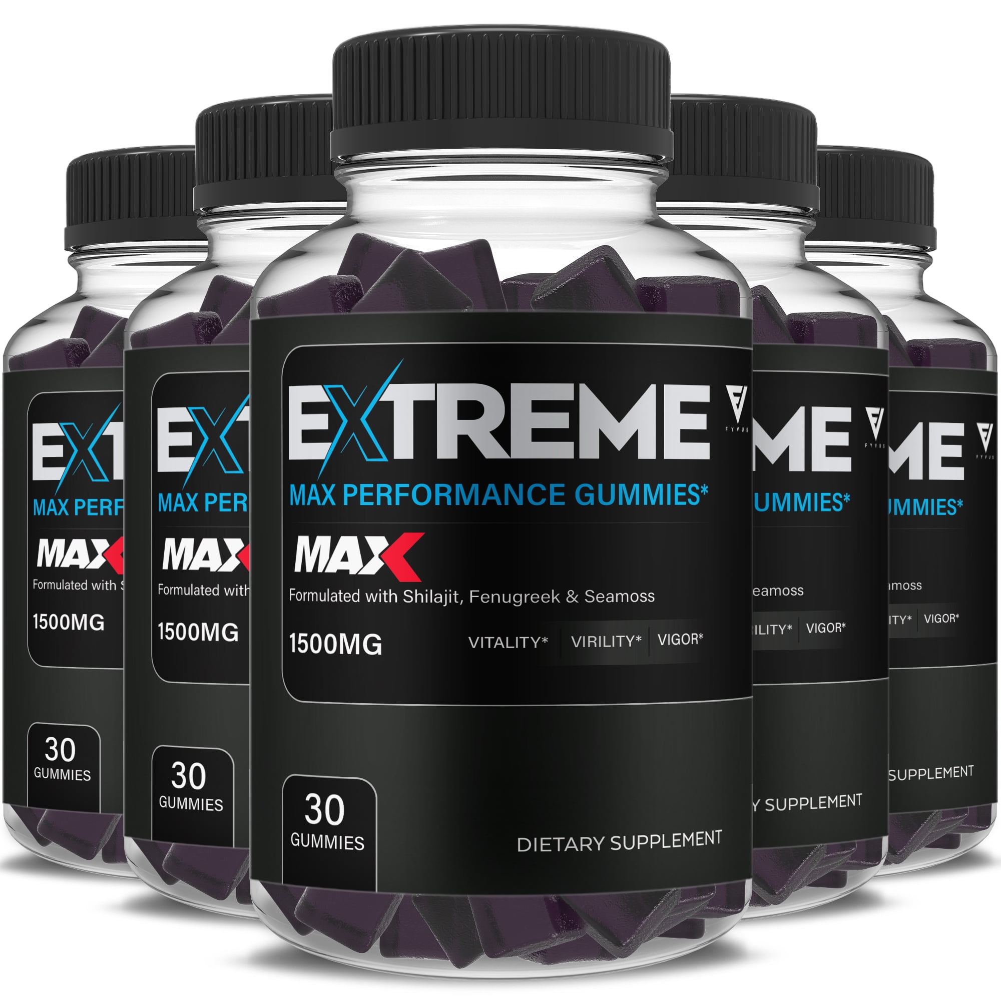 (5 Pack) Extreme Max Performance Gummies ExtremeMax Supplement (5 Month ...