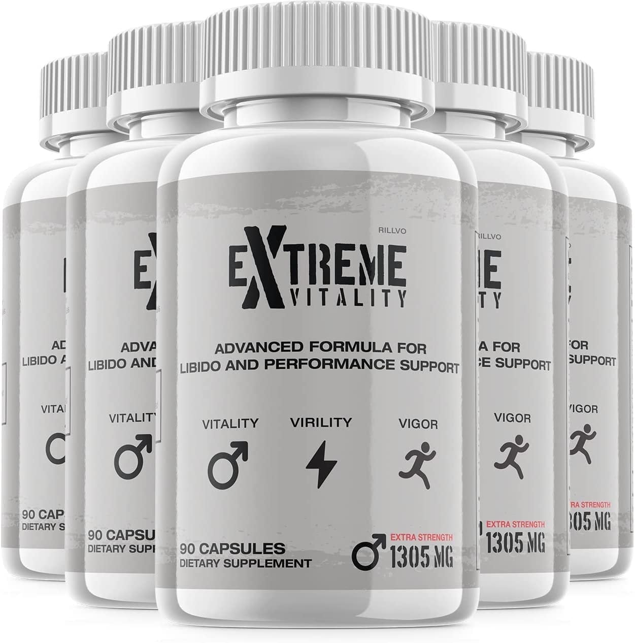 5 Pack Extreme Vitality Advanced Formula Performance Support Capsules ...