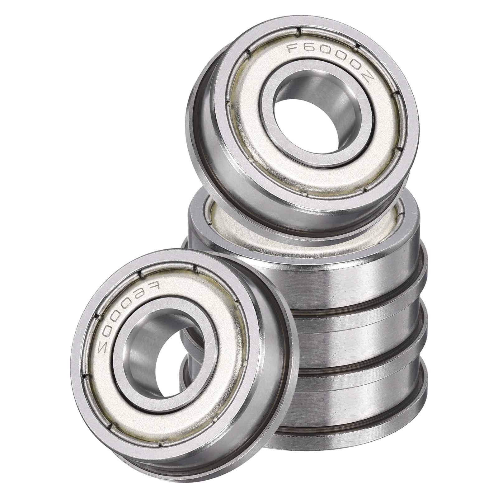 5 Pack F6000ZZ Flanged Ball Bearings, 10 x 26 x 8mm Double Shielded ...