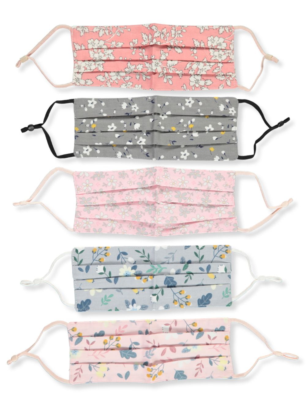 5-Pack Fashionable 100% Cotton Face Masks with Adjustable Ear Loops ...