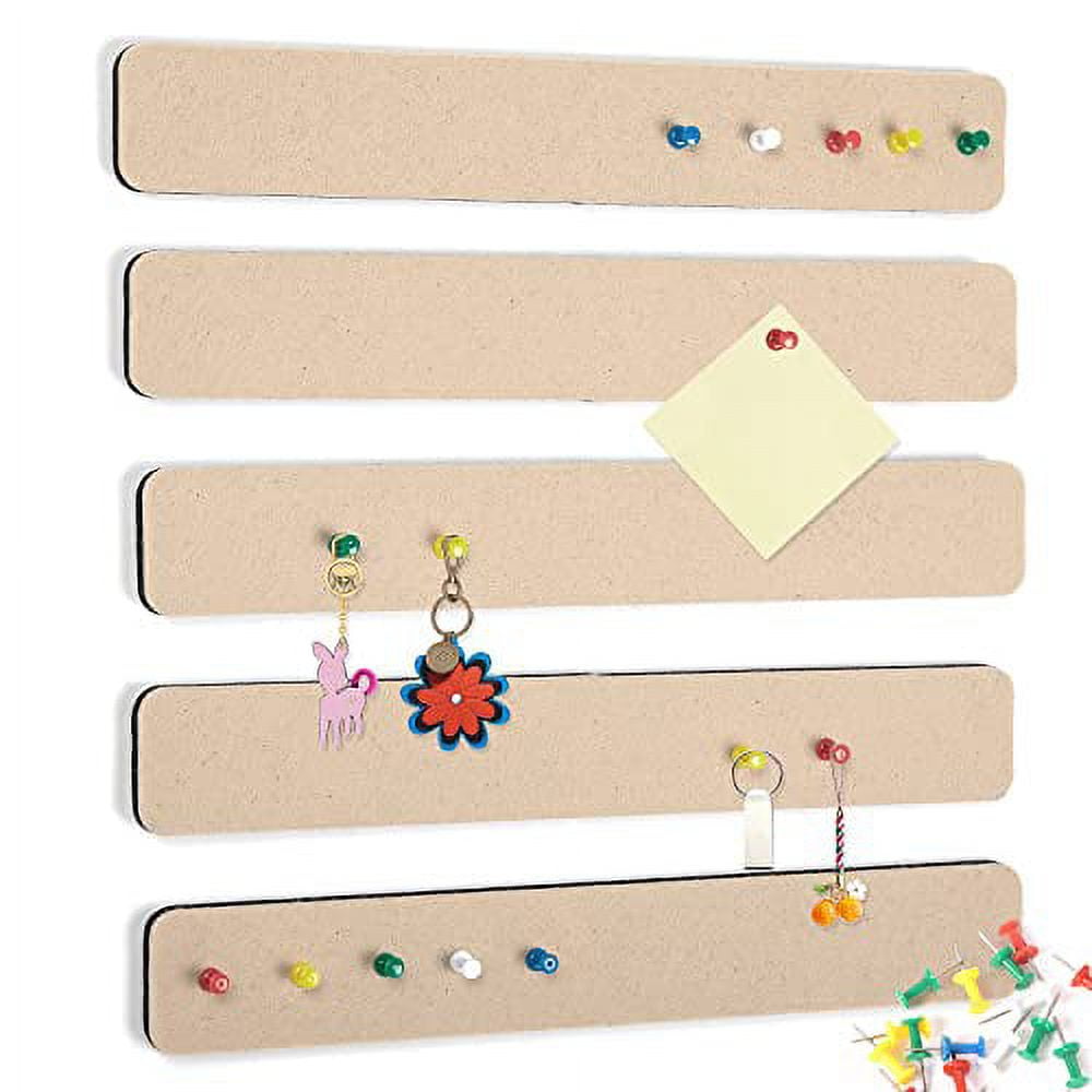 5 Pack Felt Pin Board Bar Strips Bulletin Board for Bedrooms Offices ...