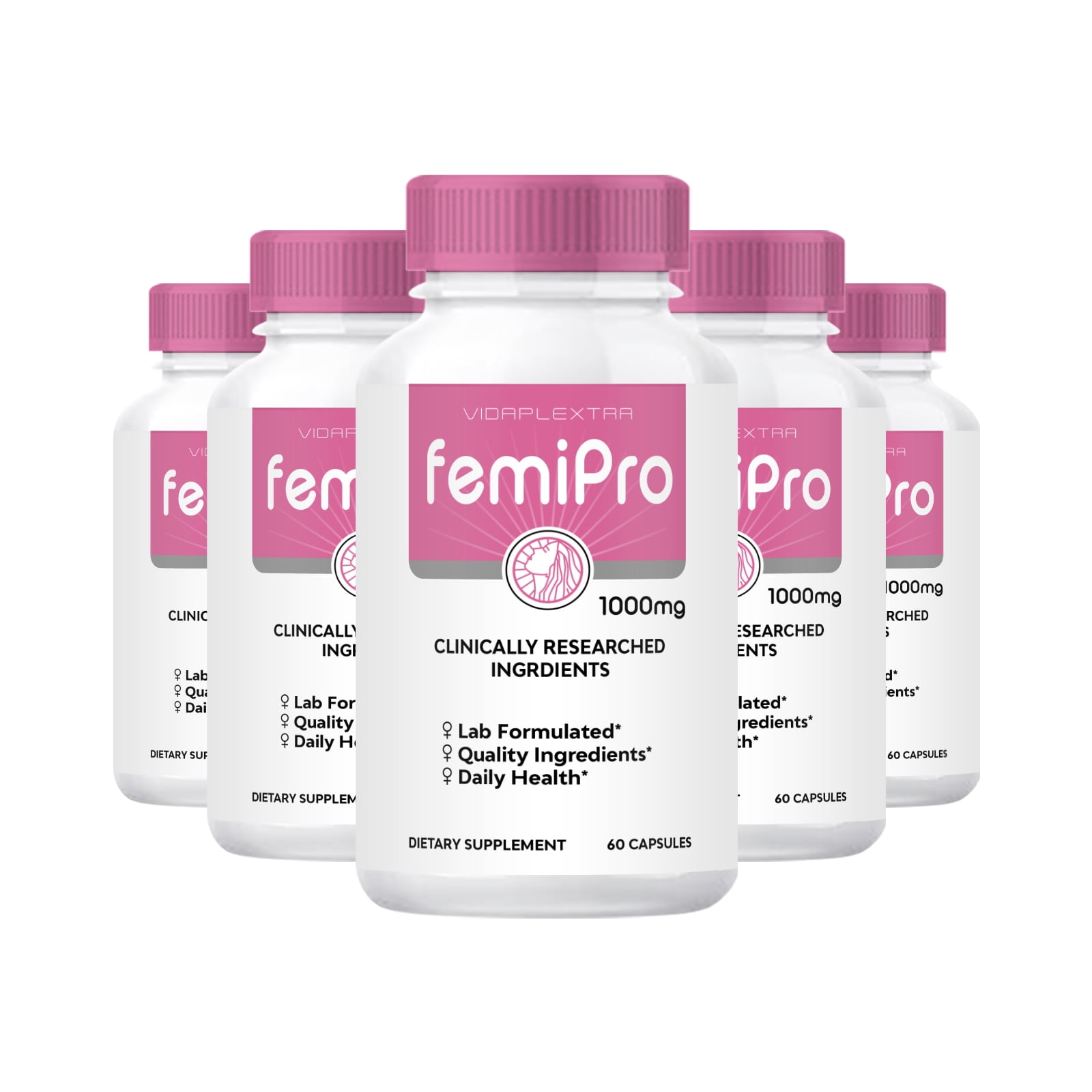 (5 Pack) FemiPro Capsules - Femi Pro Formula Capsules - Walmart ...