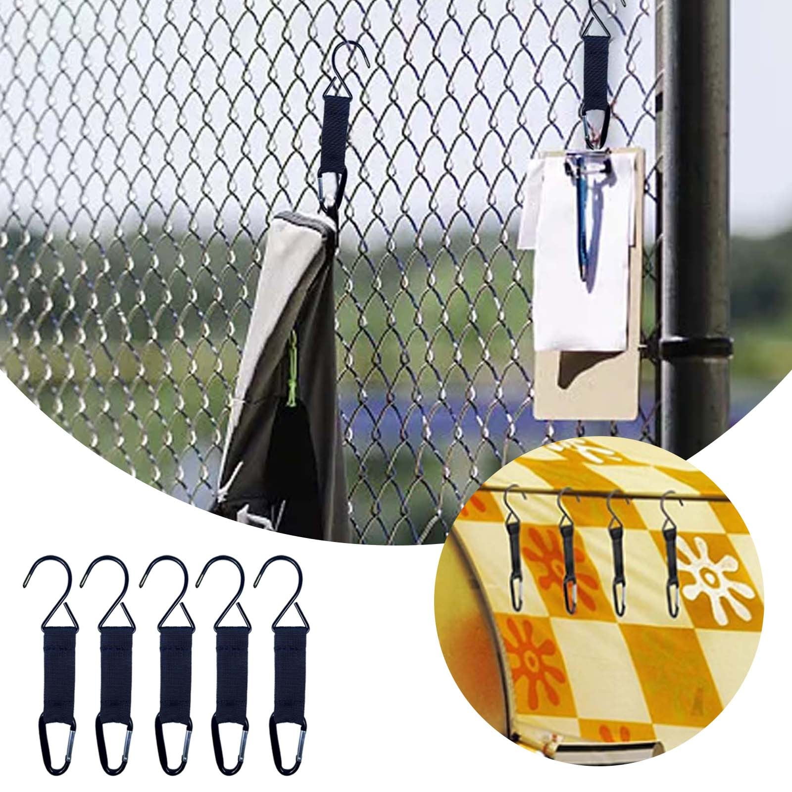 5 Pack Fence Hooks For Bat Bags And Water Bottle Hanging Metal Hooks ...