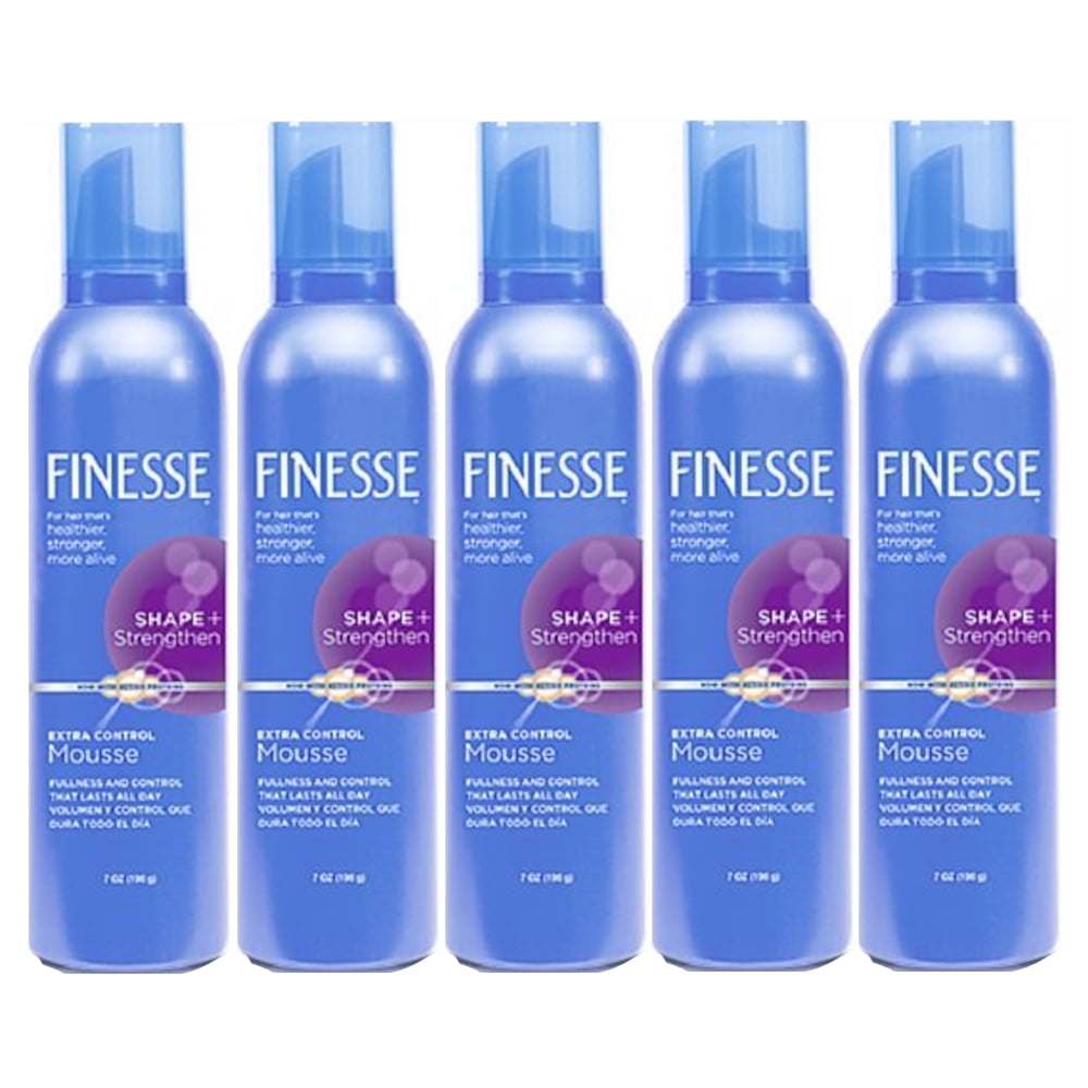 5 Pack - Finesse Shape + Strenghten Extra Control Mousse 7 oz Each ...