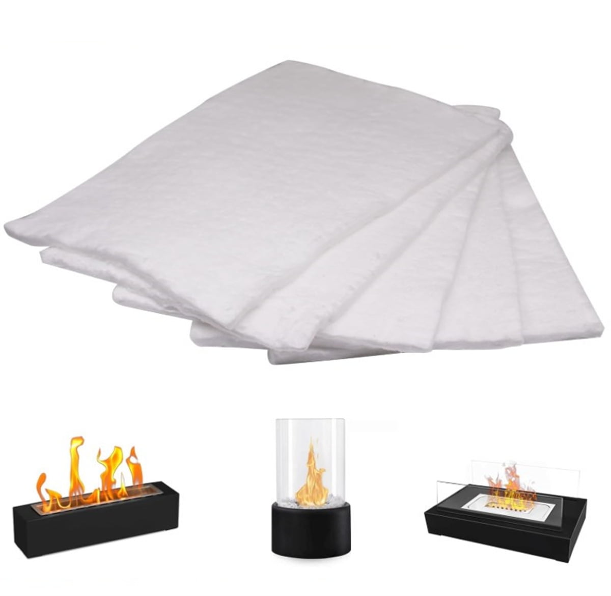 5 Pack Fire Pit Ceramic Wool Wick,Premium Ceramic Wool Blanket,White ...