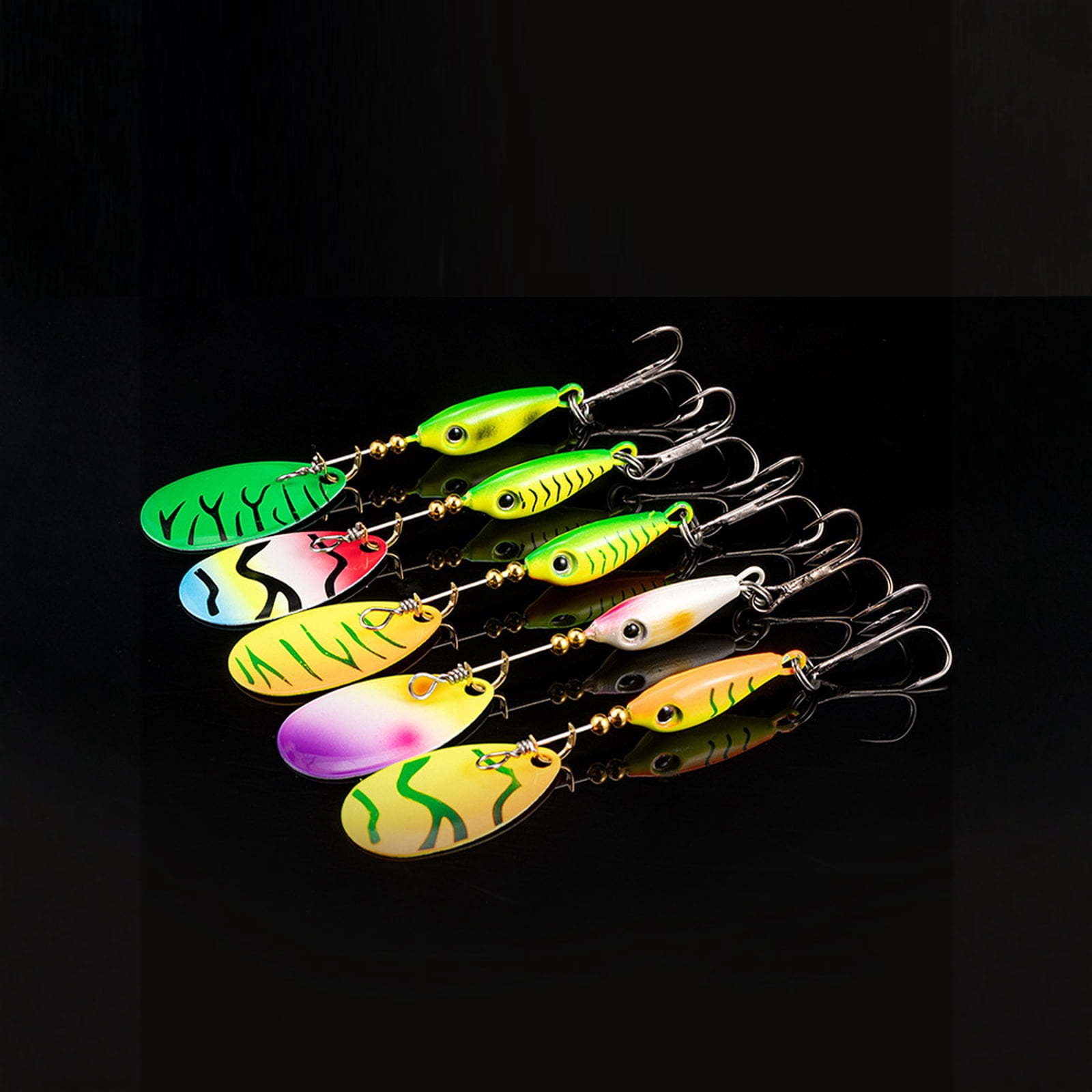 5-Pack Fishing Spinnerbaits, Realistic Fish-Shaped Lures With 360 ...