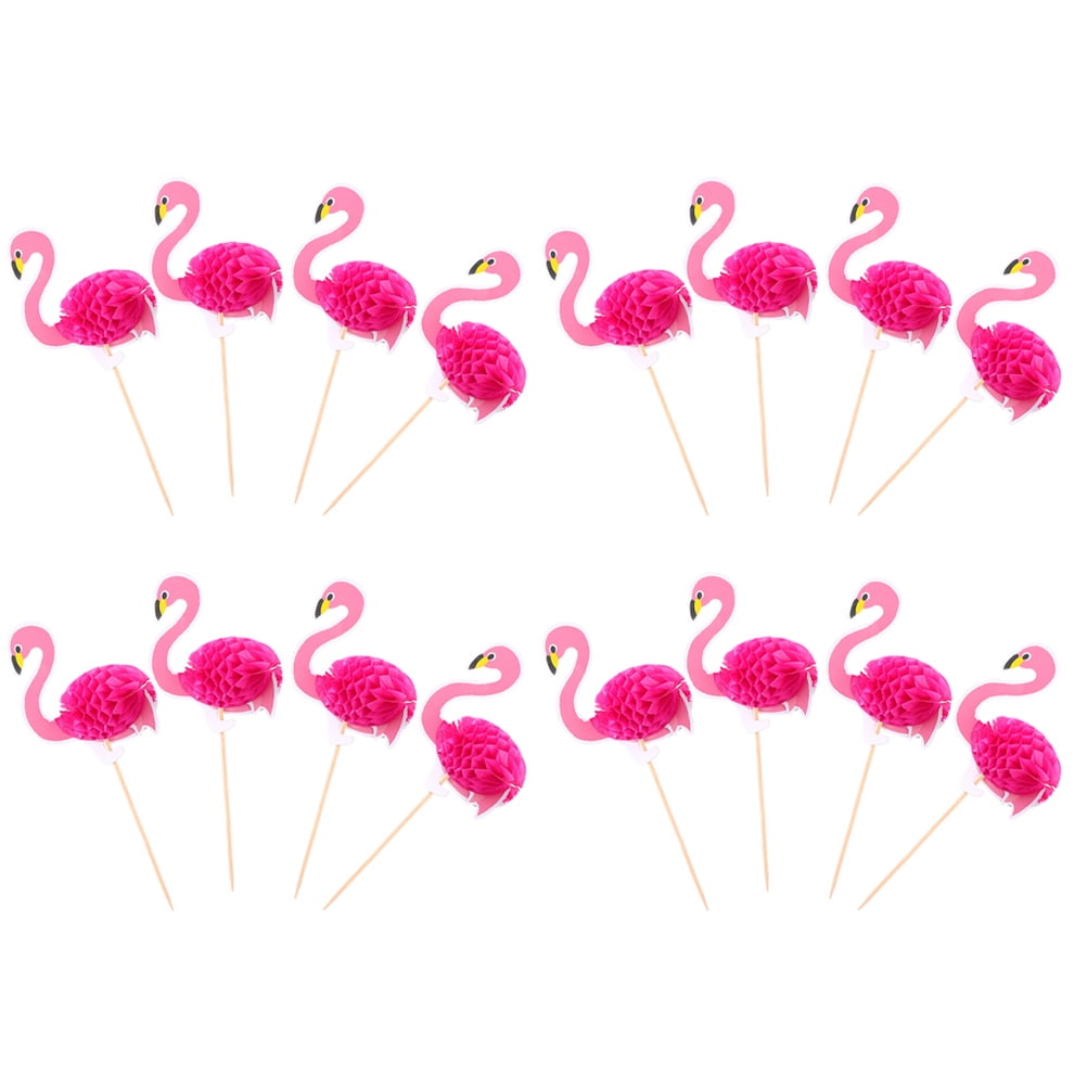5 Pack Flamingo Cake Insert Flamingos Decor Birthday Cupcake Topper ...