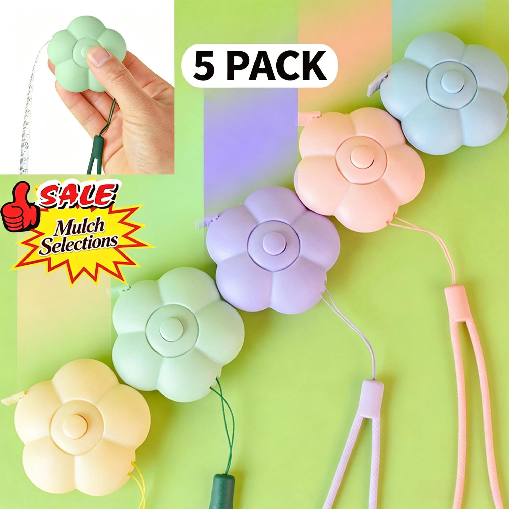 5 Pack Flower Shaped Retractable Tape Measure, 78.74in Portable Plastic ...