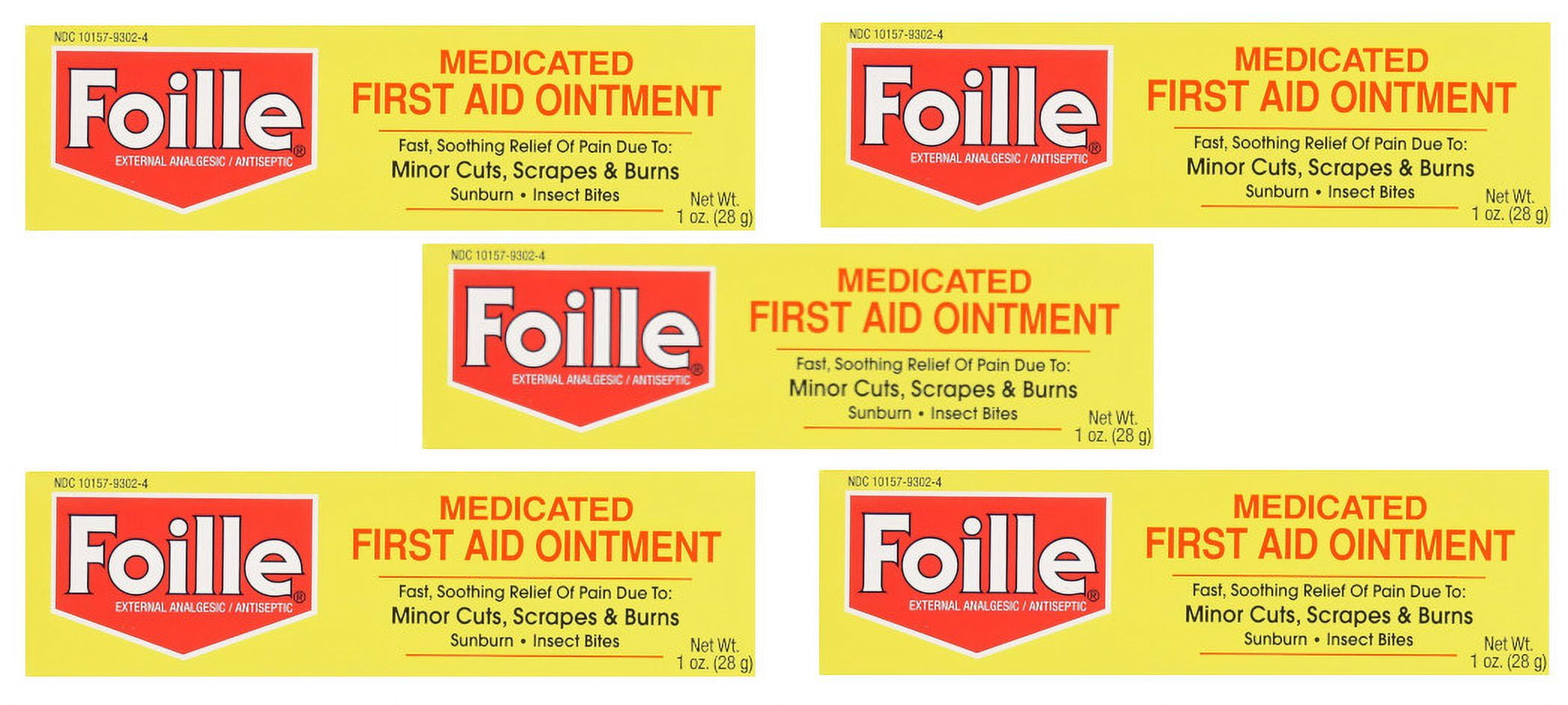 Foille 5 Pack - Antibacterial Medicated First Aid Ointment, Pain Relief ...