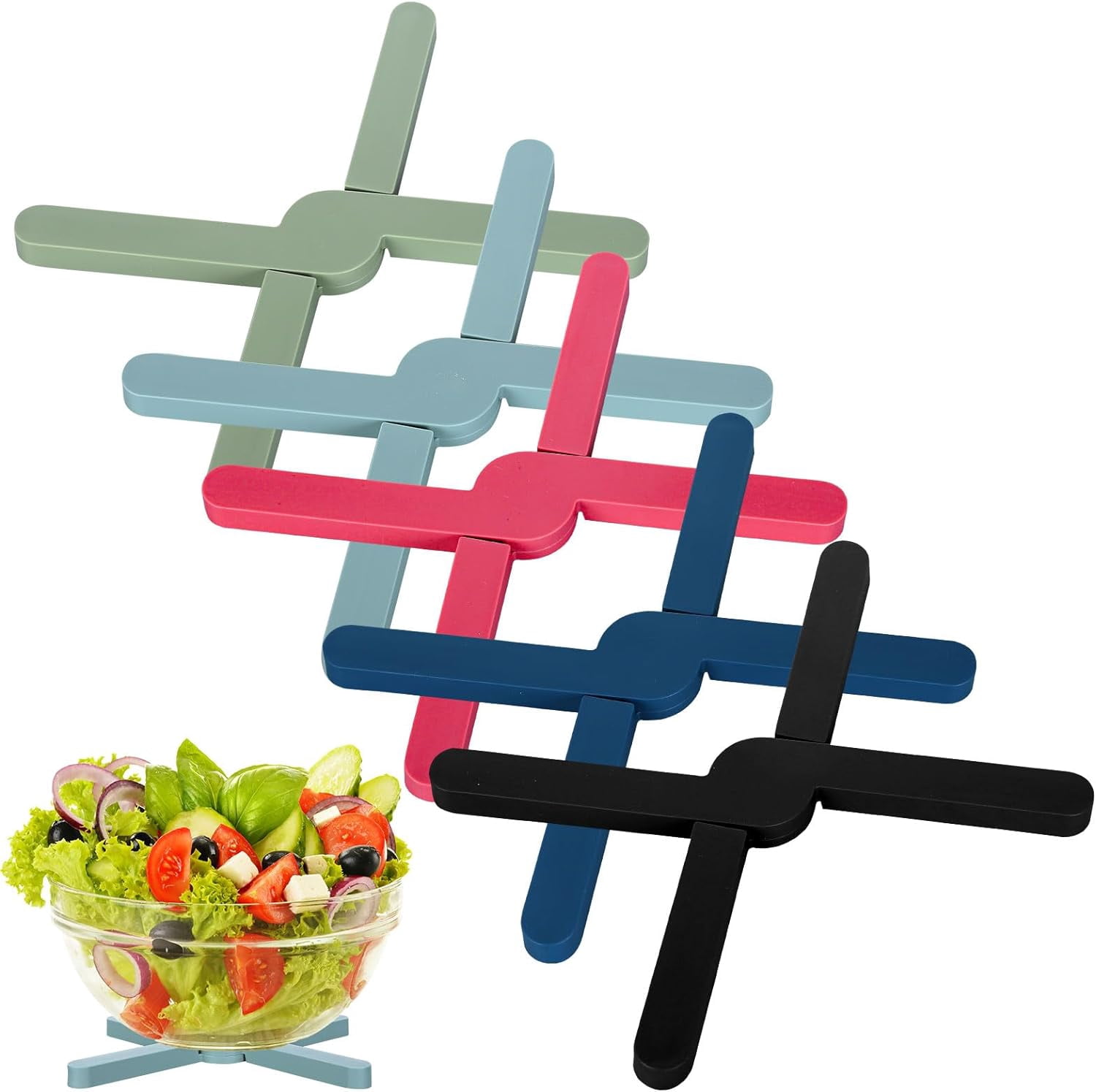 5-Pack Foldable Silicone Tripods - Elegant Non-Slip Folding Pads in 5 ...