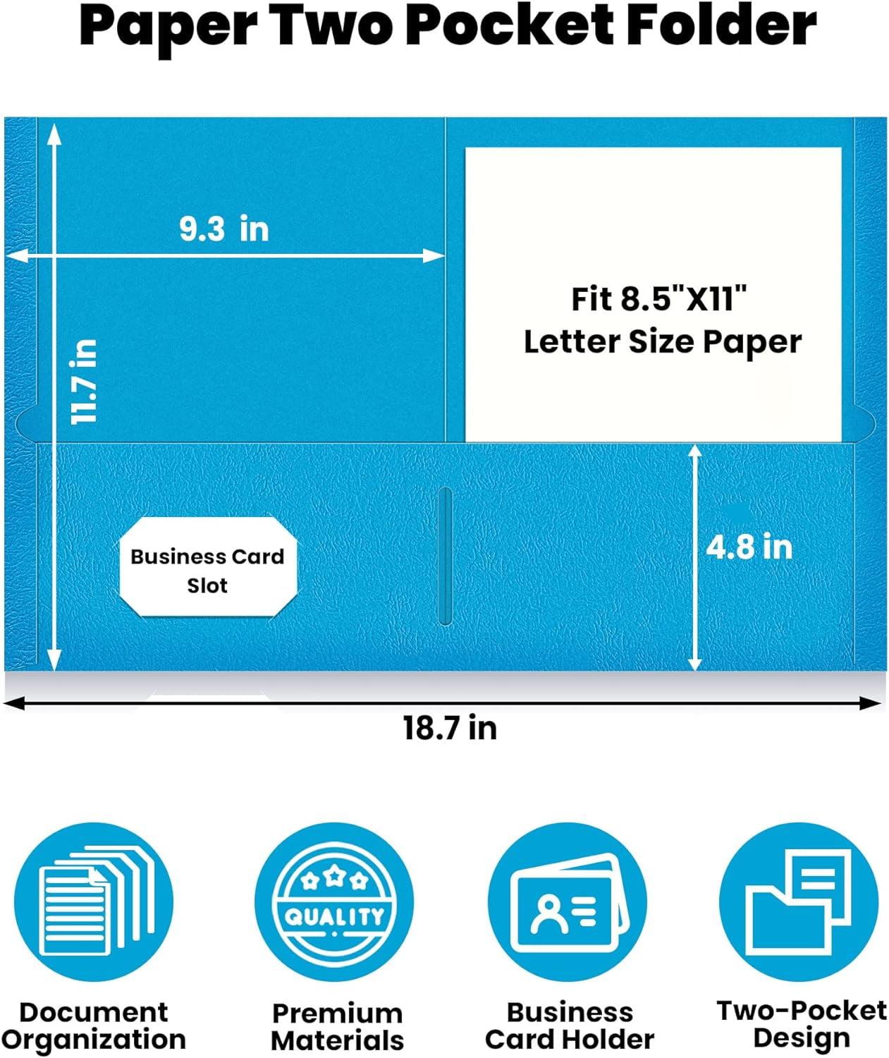 5 Pack Folders with Pockets 2 Pocket Folders Fit Letter Size Paper ...