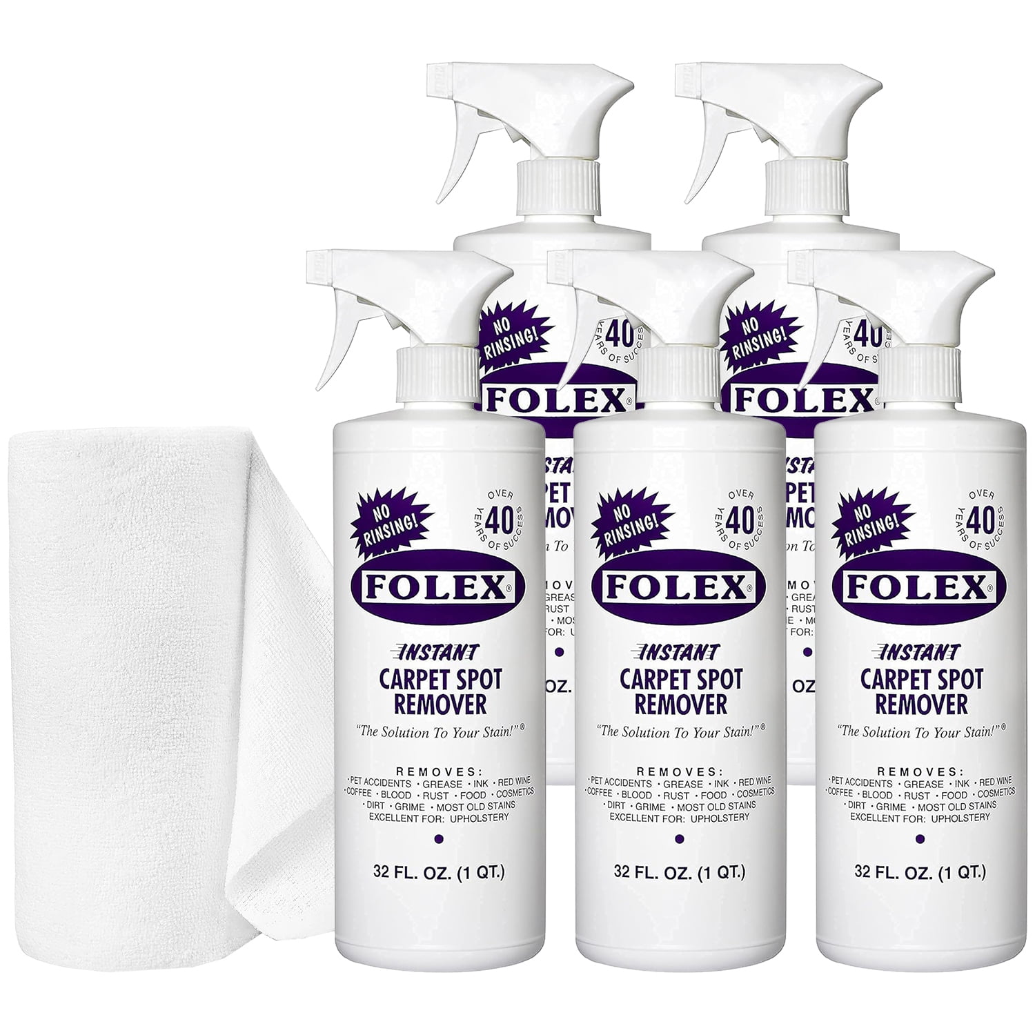 5 Pack Folex 32 oz Instant Carpet Spot Remover Carpet Cleaner with ...