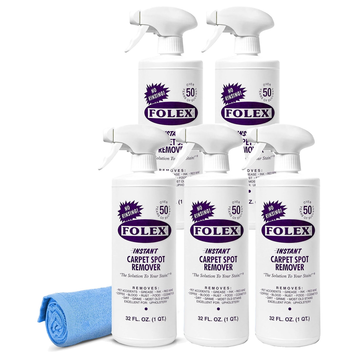 5 Pack Folex 32 oz Instant Carpet Spot Remover Carpet Cleaner with ...