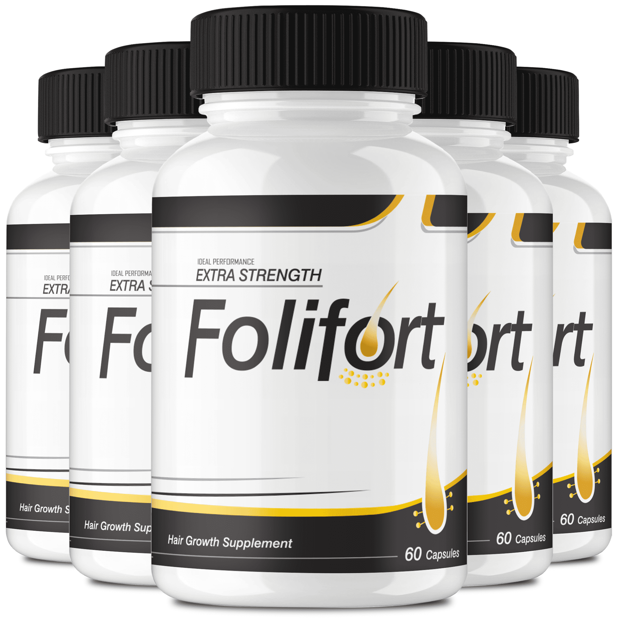 (5 Pack) Folifort Extra Strength Hair Growth Supplement, 300 Capsules ...