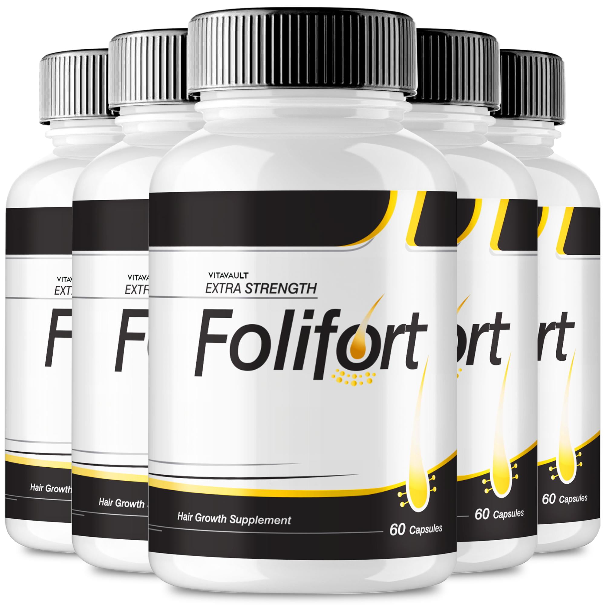 (5 Pack) Folifort Extra Strength Hair Growth Supplement, 300 Capsules ...