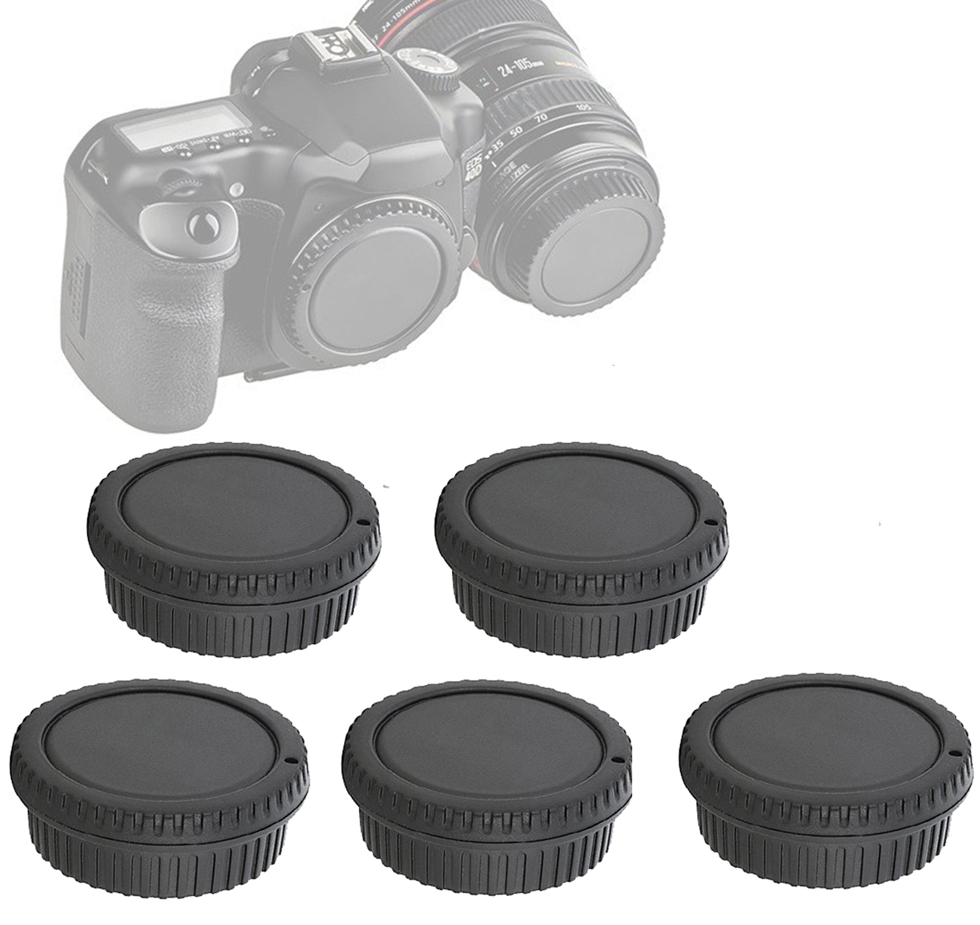 Fotasy (5-Pack) Rear Lens Cover, Body Cap for Canon EOS EF DSLR, EF Efs ...