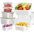 5 Pack Fruit Storage Containers for Fridge with Removable Colanders ...
