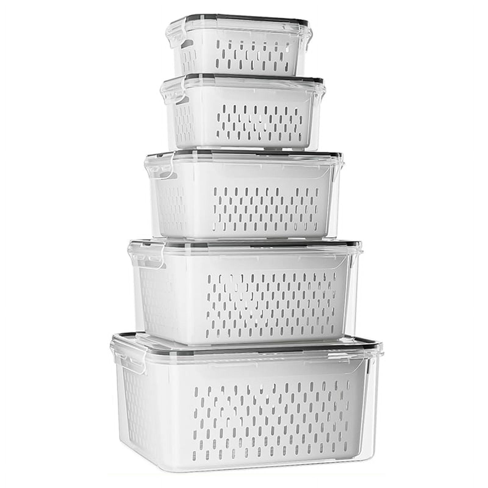 5 Pack Fruit Storage Containers for Fridge with Removable Colanders ...