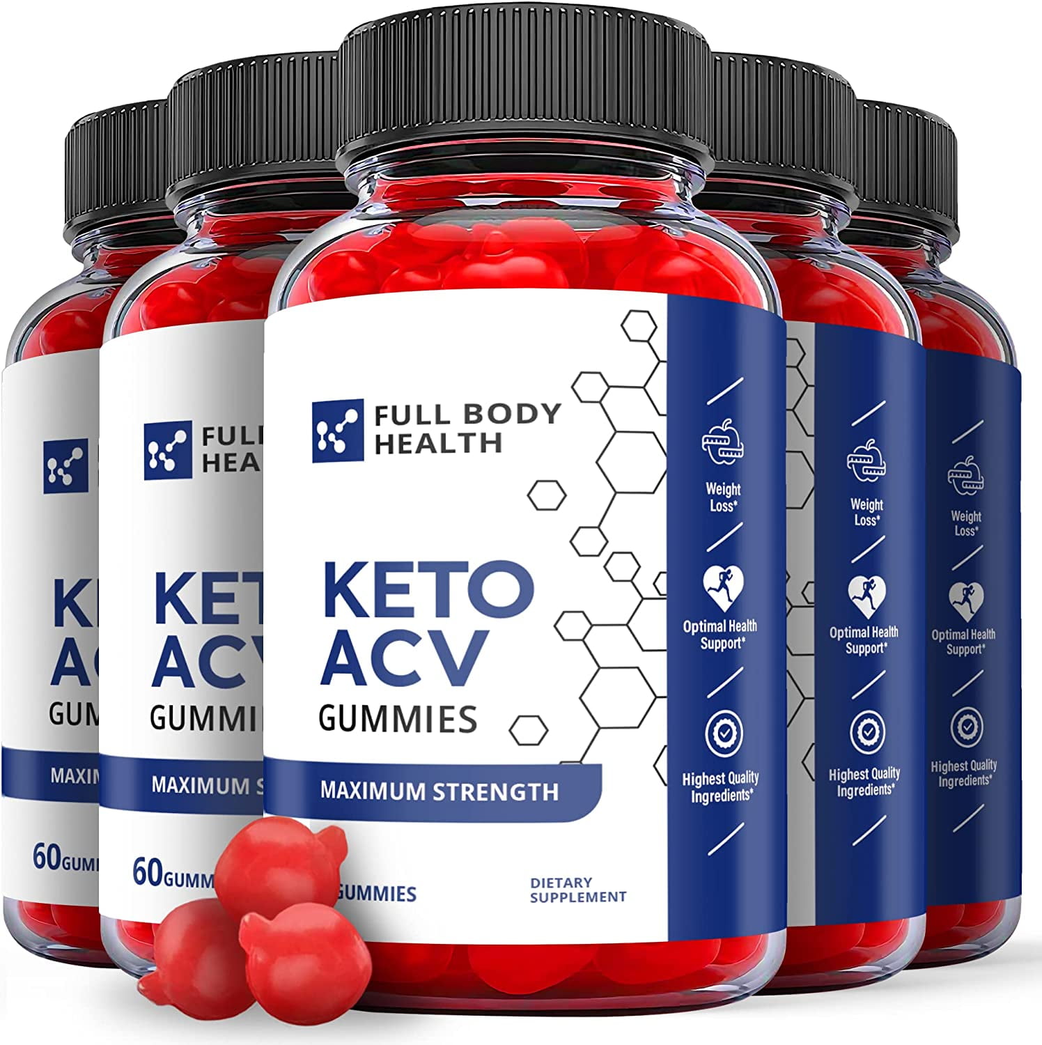 (5 Pack) Full Body Health Keto ACV Gummies - Supplement for Weight Loss ...