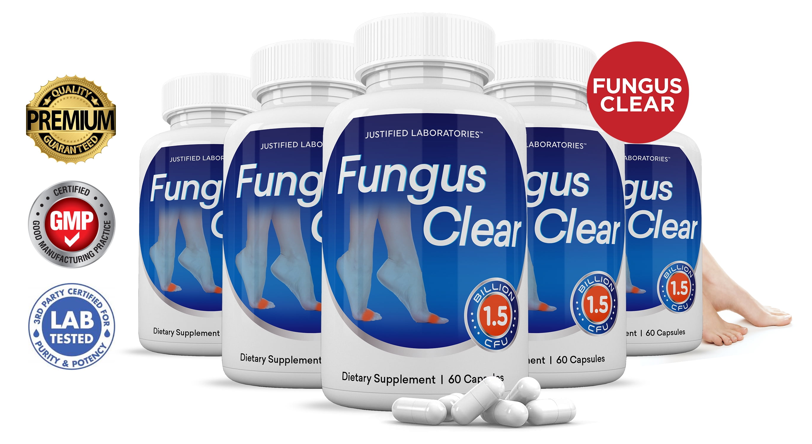 (5 Pack) Fungus Clear Probiotic 1.5 Billion CFU Supplement Pills ...