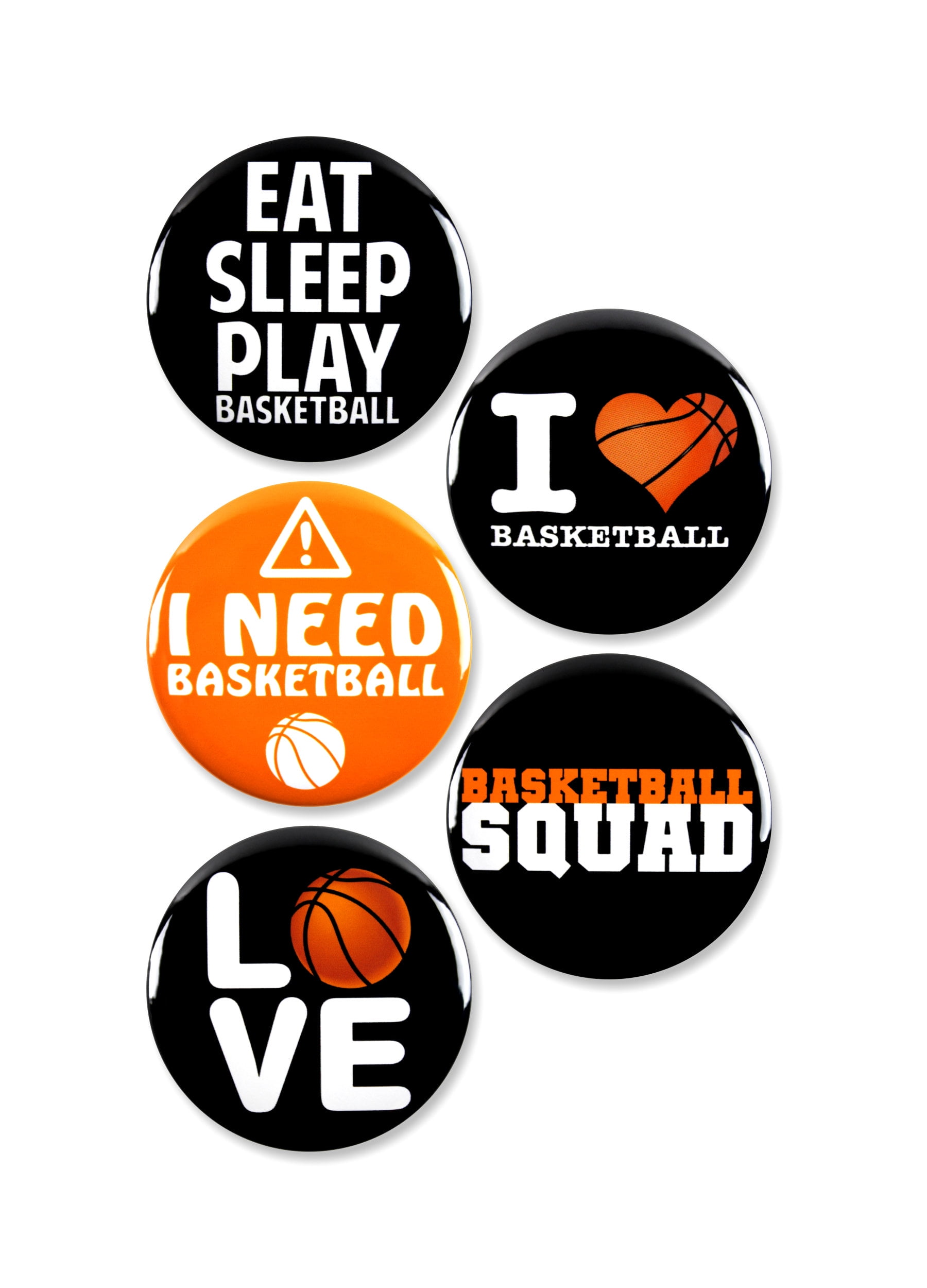 5 Pack - Funny Basketball Fanatic Team Pinback Buttons - 2.25 Inch ...