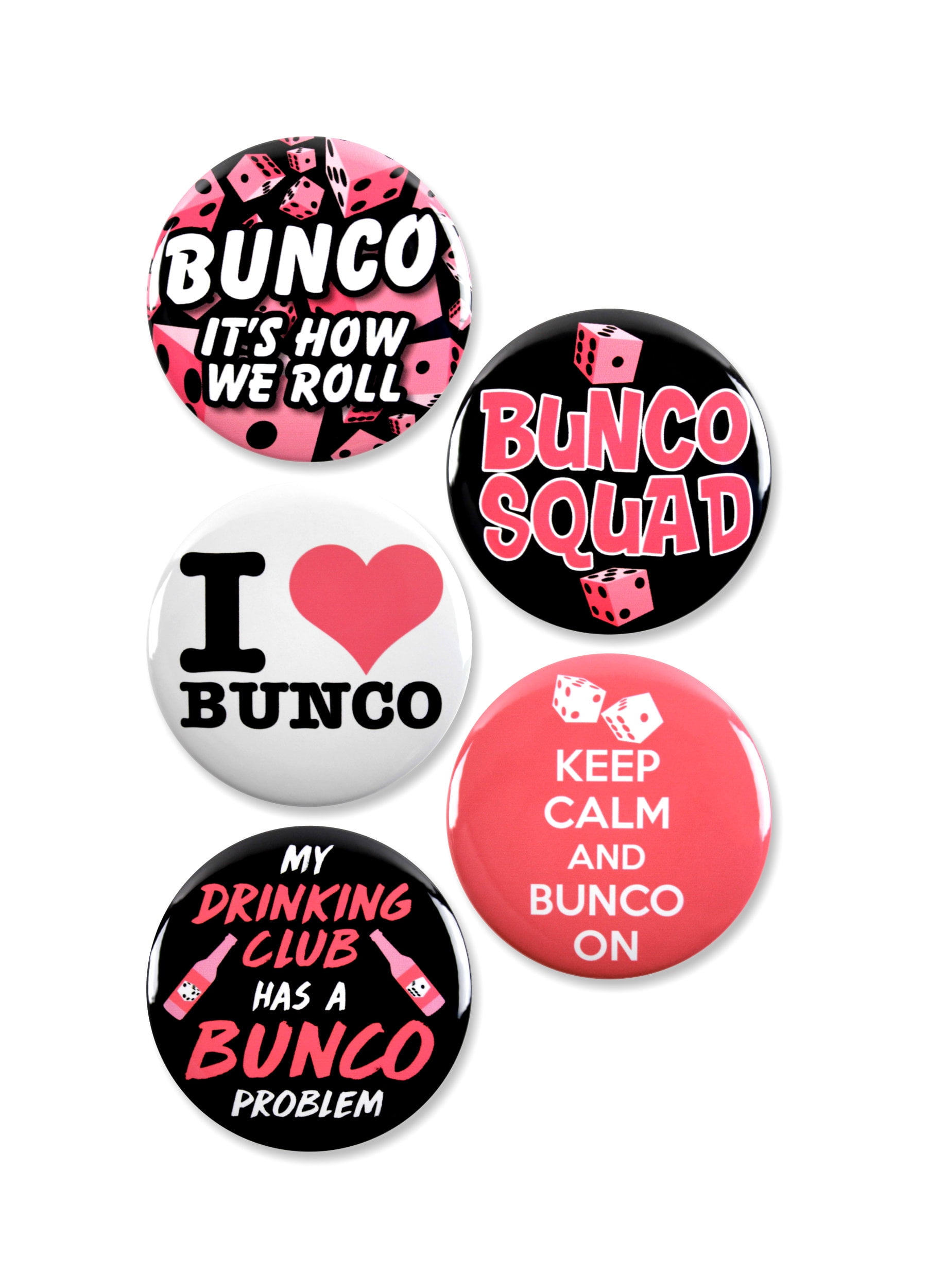 5 Pack - Funny Bunco Game Night Pinback Buttons - 2.25 Inch - Walmart.com