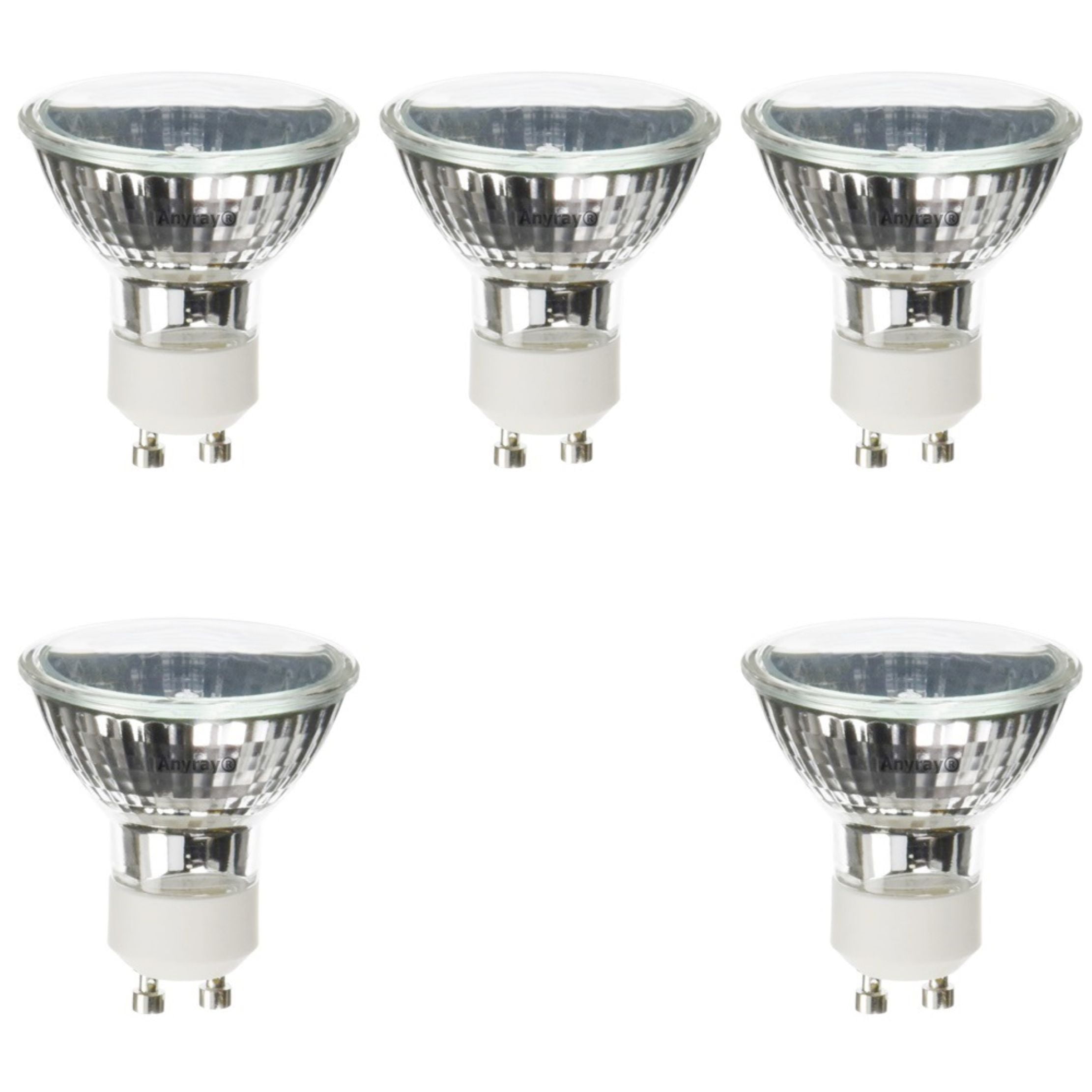 (5)-Pack GU10 120V 35W Lighting Bulbs 120 Volt 35 Watt Flood Lens Cover ...