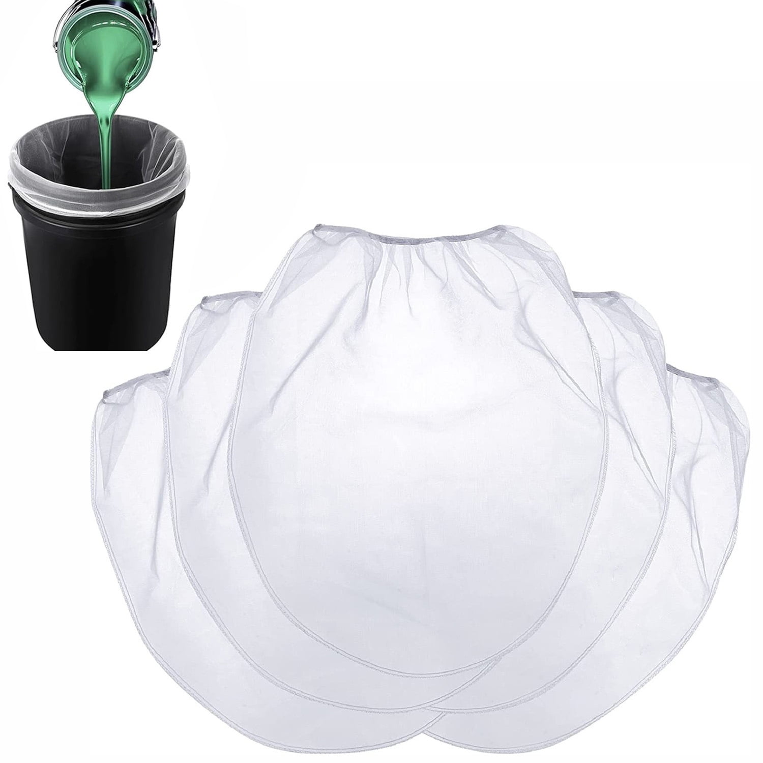 5 Pack 5 Gallon Paint Strainer Bags,Happon White Fine Mesh Disposable ...