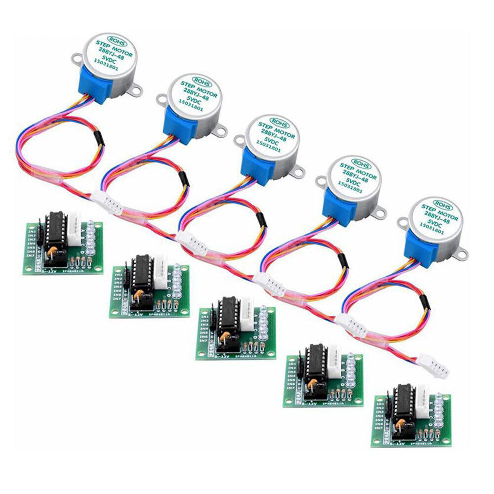 5 Pack Geared Stepper Motor 28BYJ-48 5V Stepper Motor + Uln2003 Driver ...