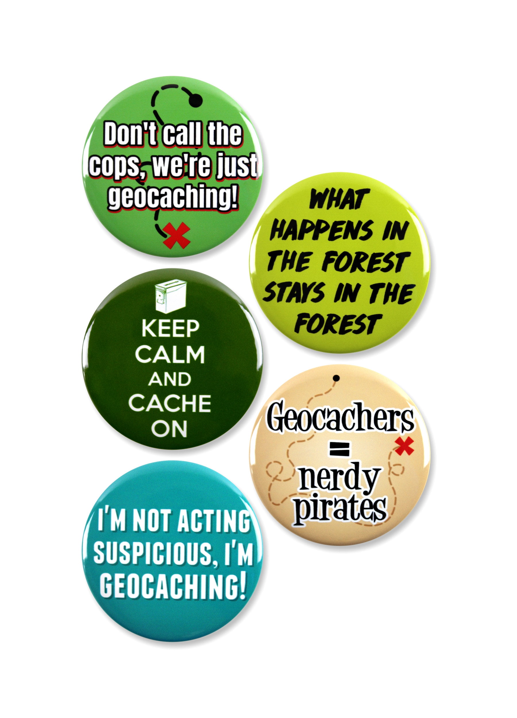 5 Pack - Geocaching Fanatic Pinback Buttons - 2.25 Inch - Walmart.com