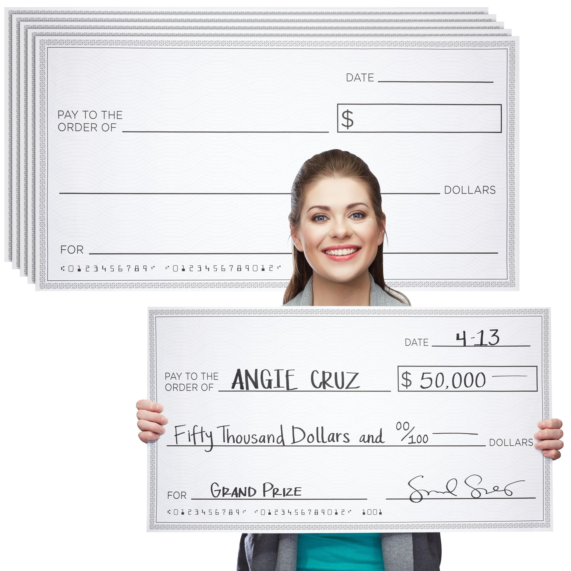 5 Pack Large Blank Checks for Business, Presentations, Awards ...