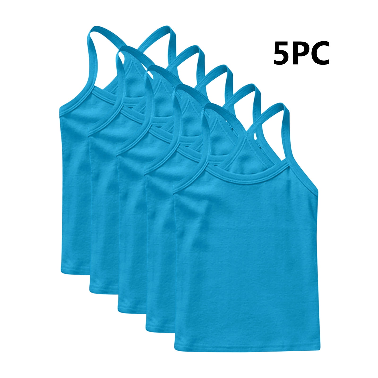 5 Pack Girls Cami Undershirts, Racerback Sleeveless Tank Tops ...