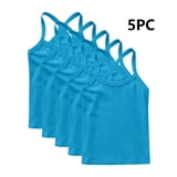 5 Pack Girls Cami Undershirts, Racerback Sleeveless Tank Tops ...