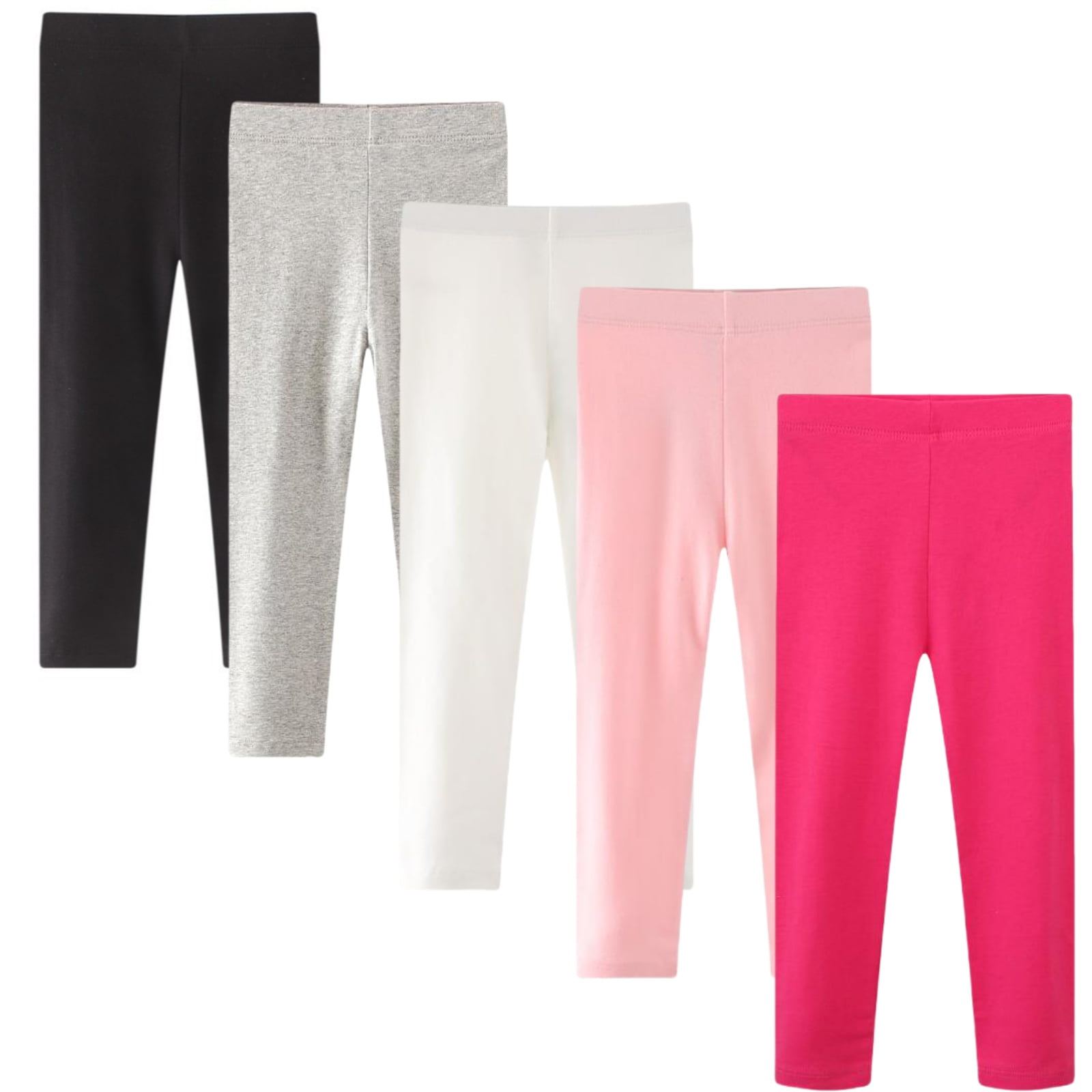 5 Pack Girls Leggings Cotton Leggings for Girls Tights Pants for Kids ...