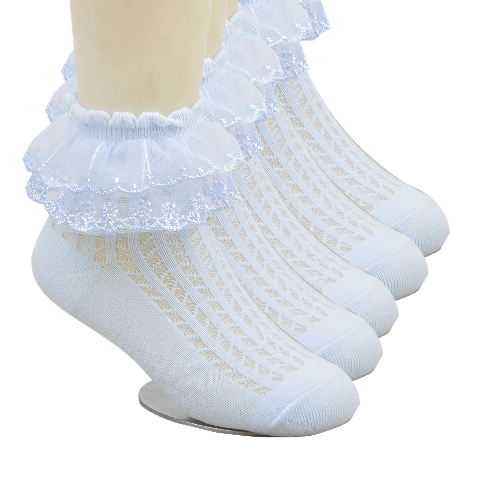 5 Pack Girls Ruffle Socks Ruffle Lace Ankle Dress Princess Socks ...
