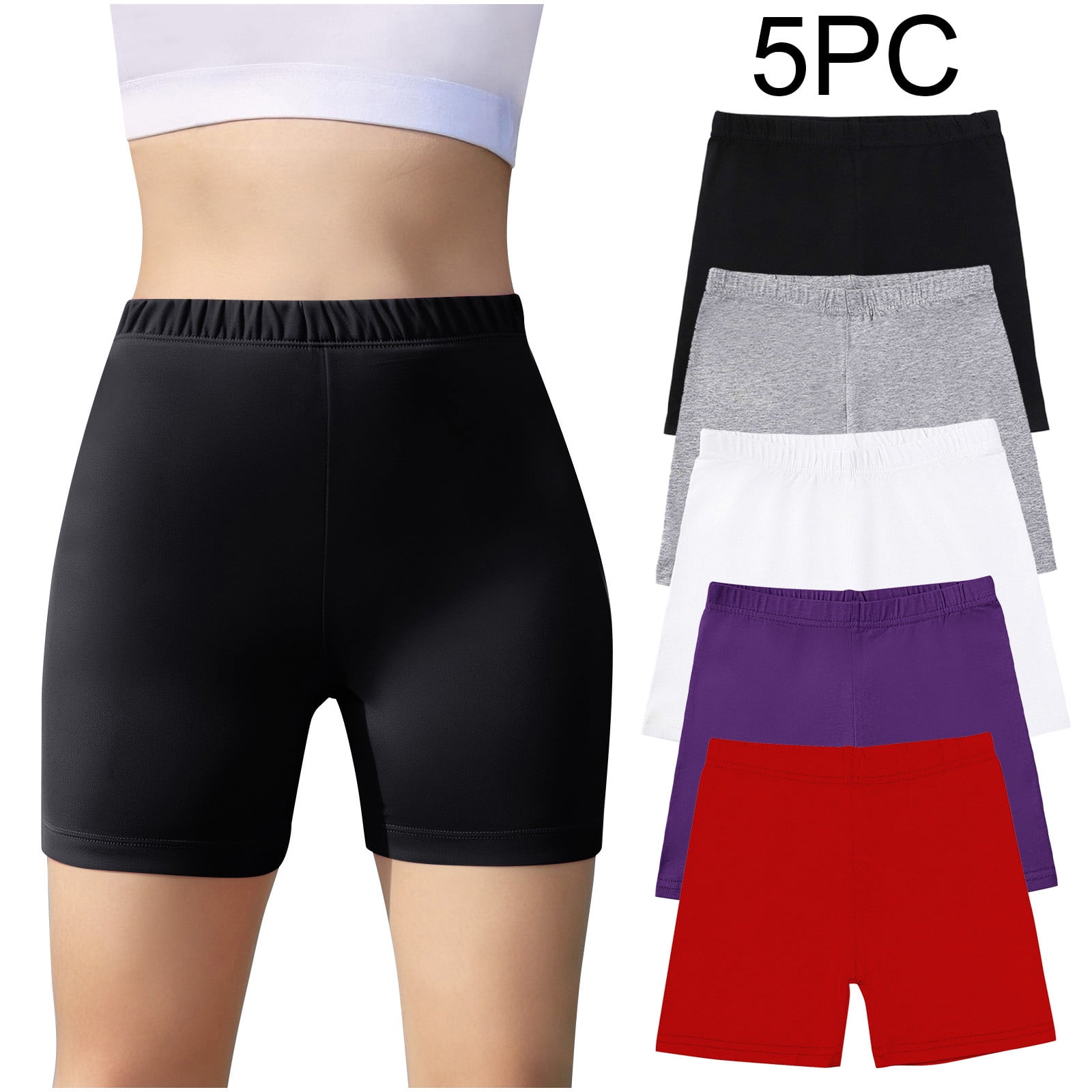 5 Pack Girls Shorts Cotton Cartwheel Shorts for Girls Biker Bermuda ...