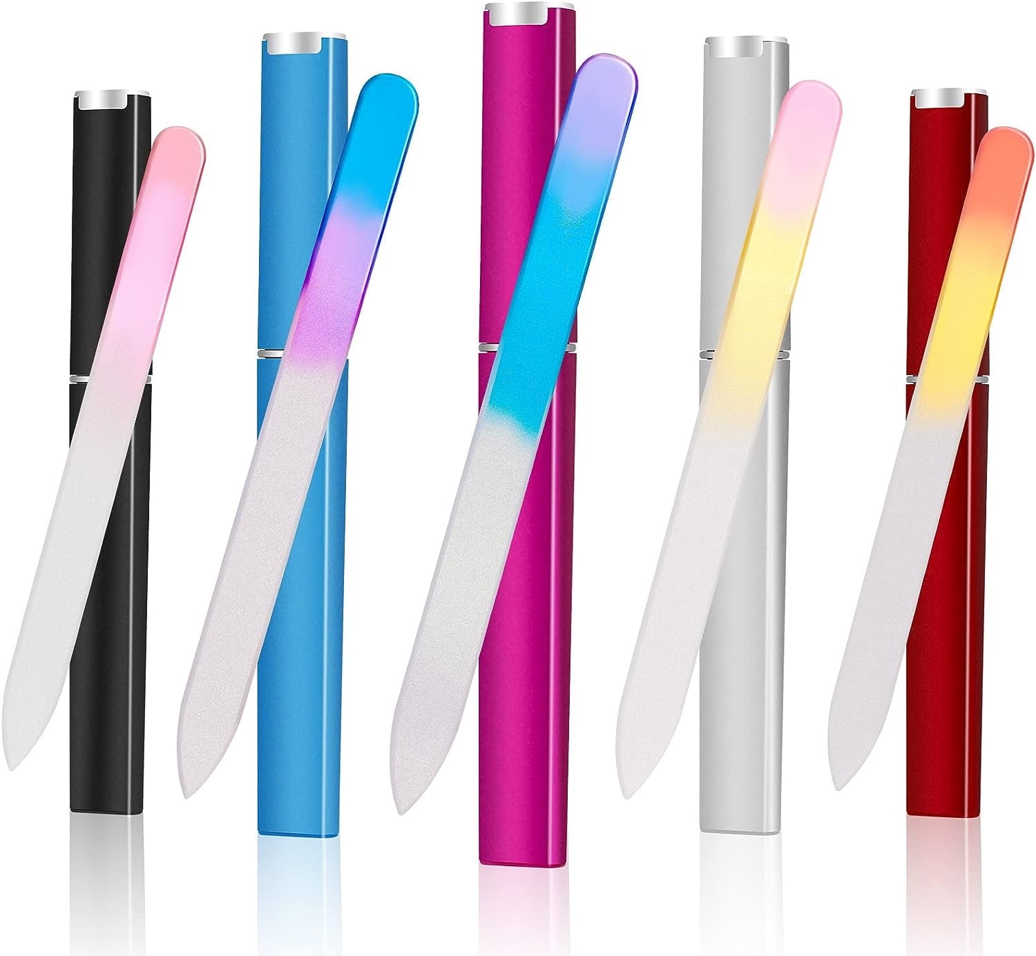 5 Pack Glass Nail File, Professional Crystal Nail File, Multicolor ...