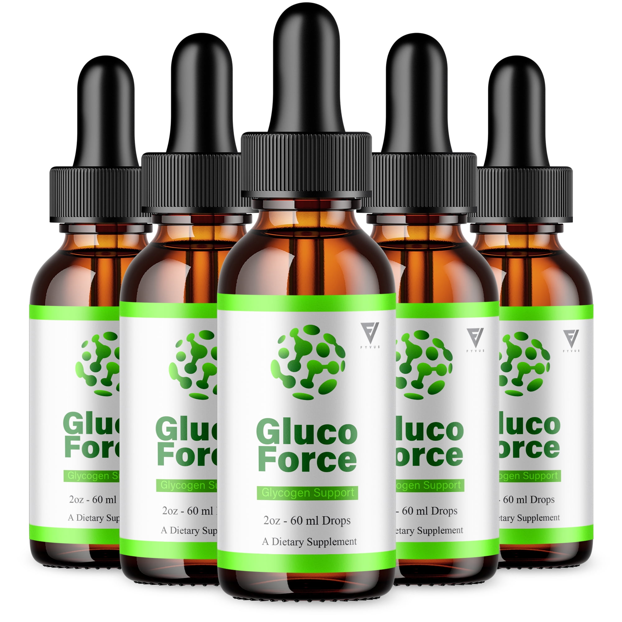 (5 Pack) Gluco Force Liquid Drops GlucoForce Glycogen Support ...