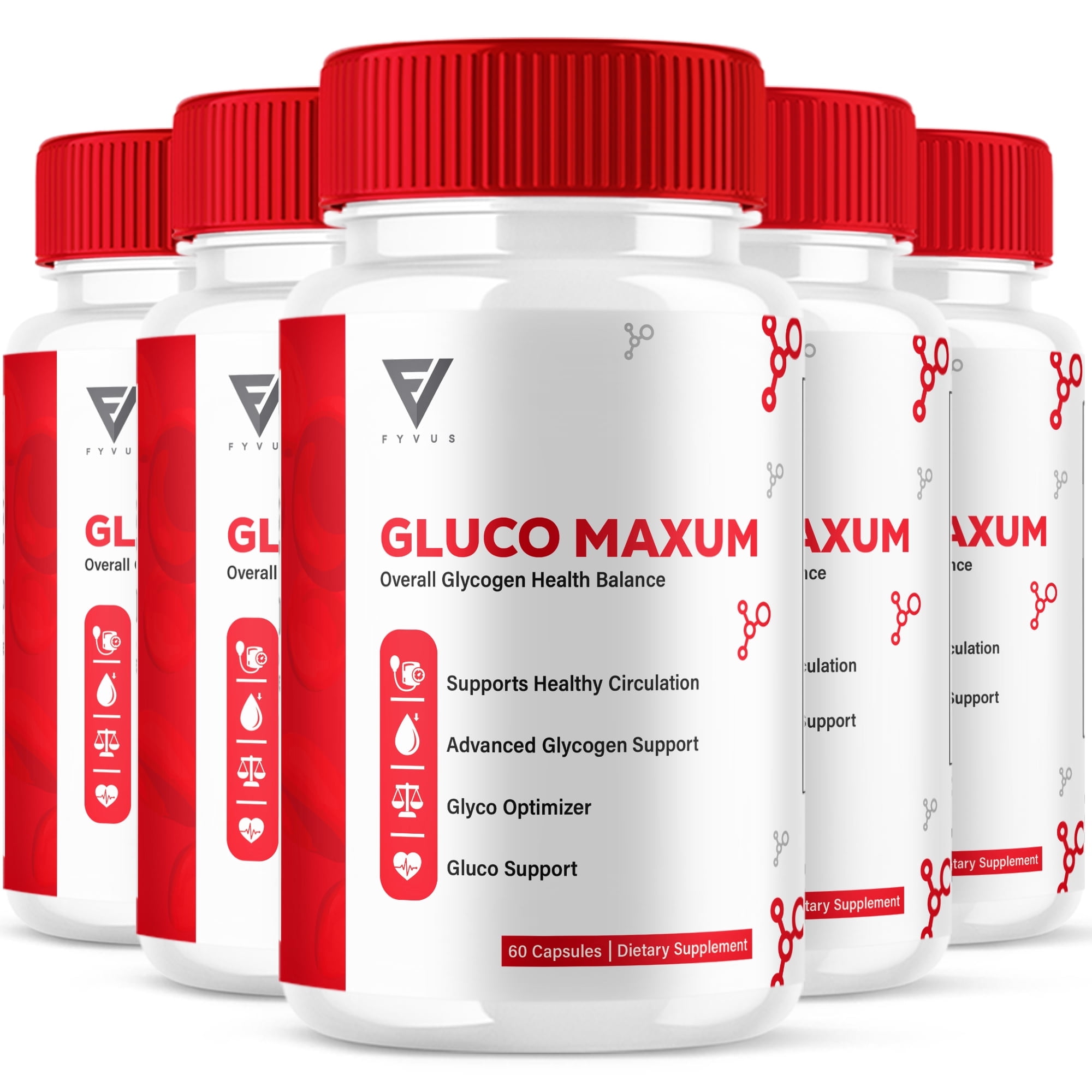(5 Pack) Gluco Maxum Capsules Gluco Maxim Glycogen Support Pills (300 Capsules) - Walmart.com